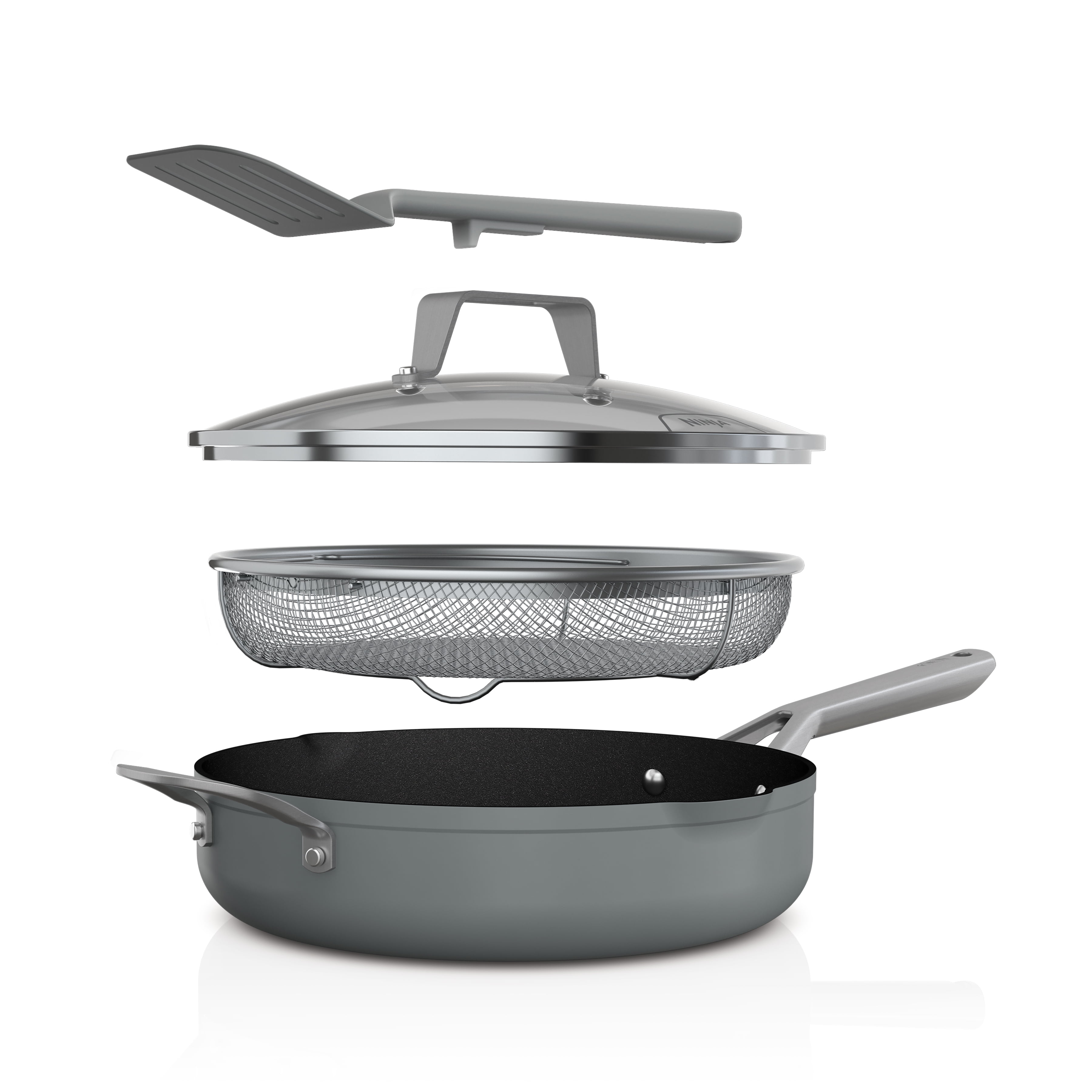Ninja Foodi NeverStick Fry Skillet with Lid, 4-Quart Cooking Pan, Sea ...