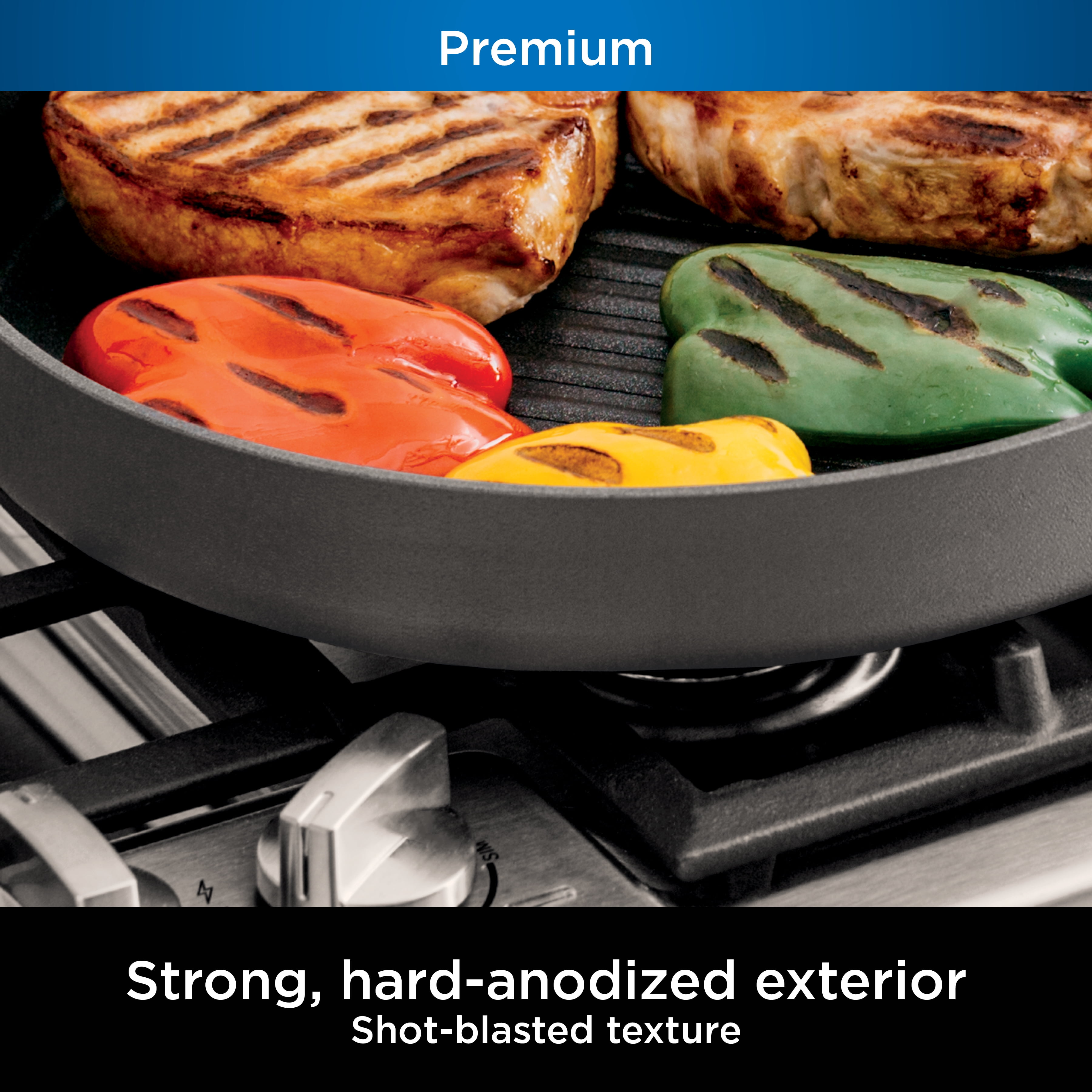 Ninja Foodi NeverStick Premium 12" Round Grill Pan, Slate Gray ...