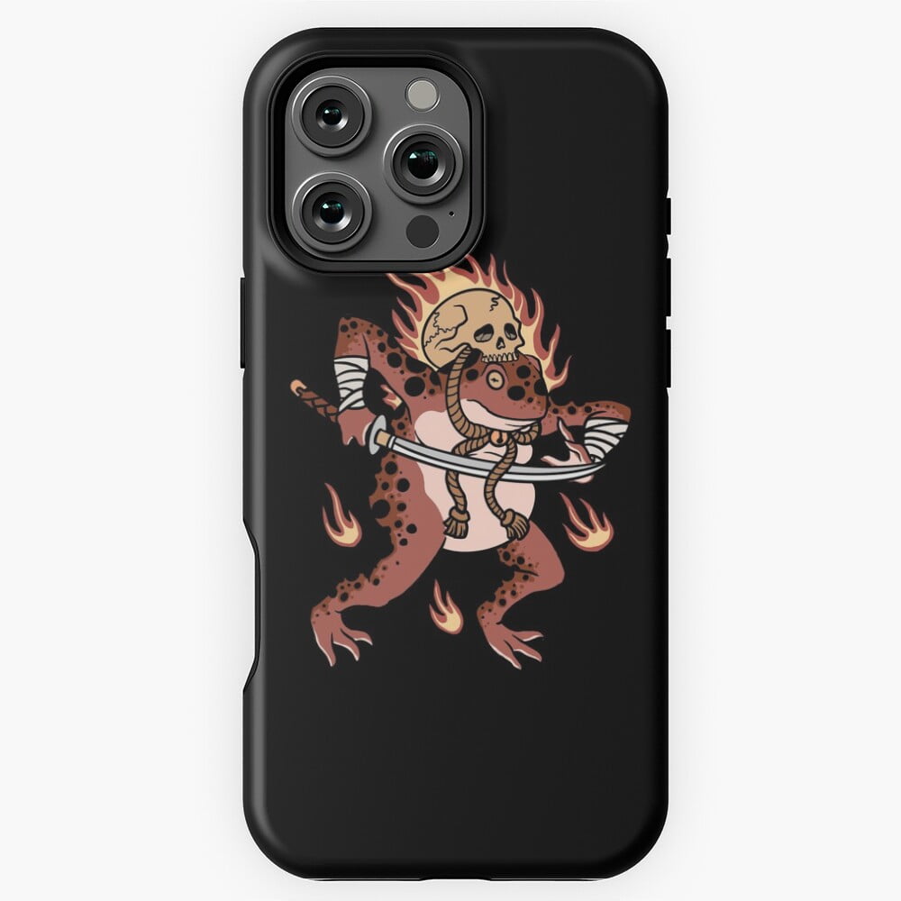 Ninja Frog Traditional Tattoo Phone Case for iPhone 16 15 14 13 12 11 ...