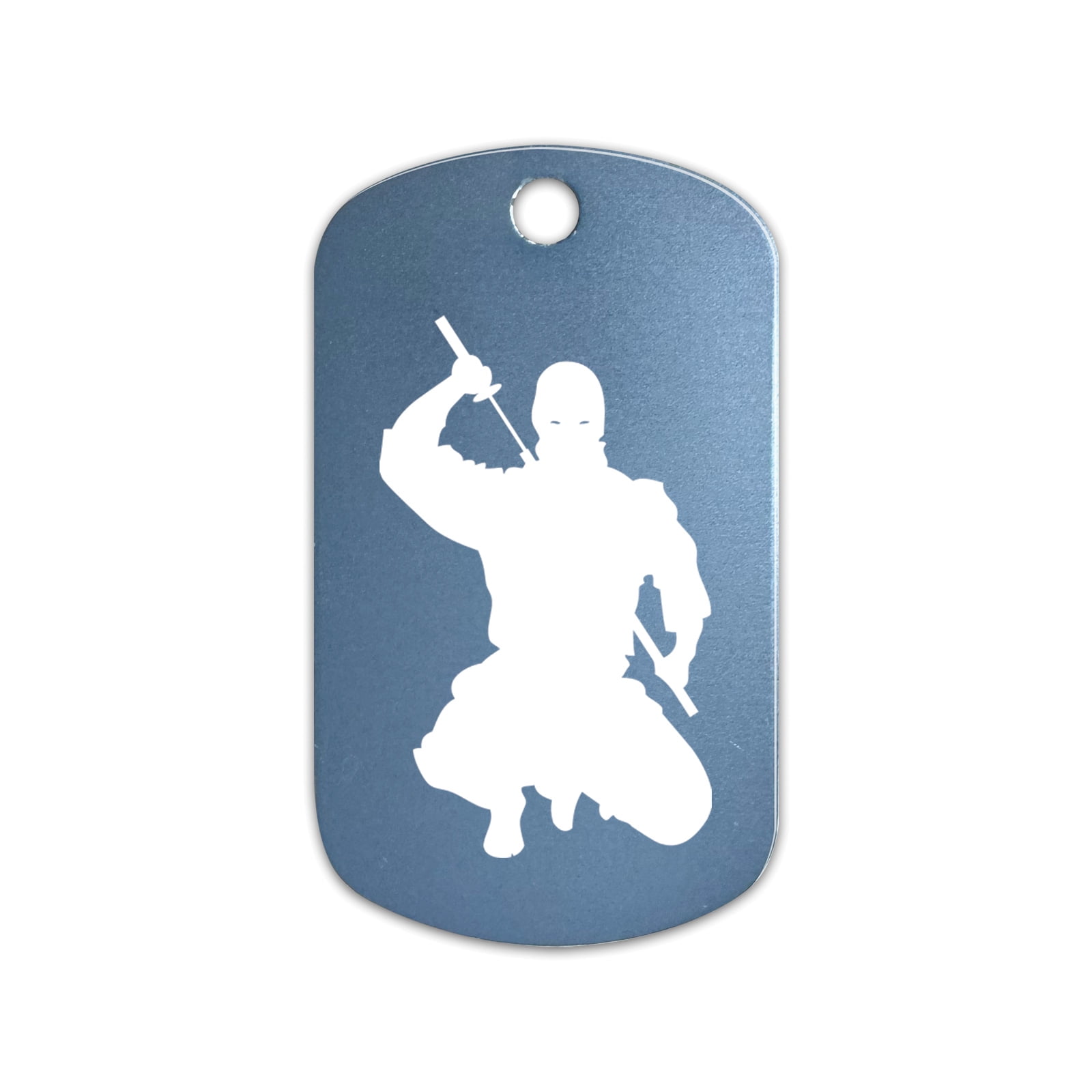 Ninja GI Dog Tag Aluminum Keychain - Light Blue - Walmart.com