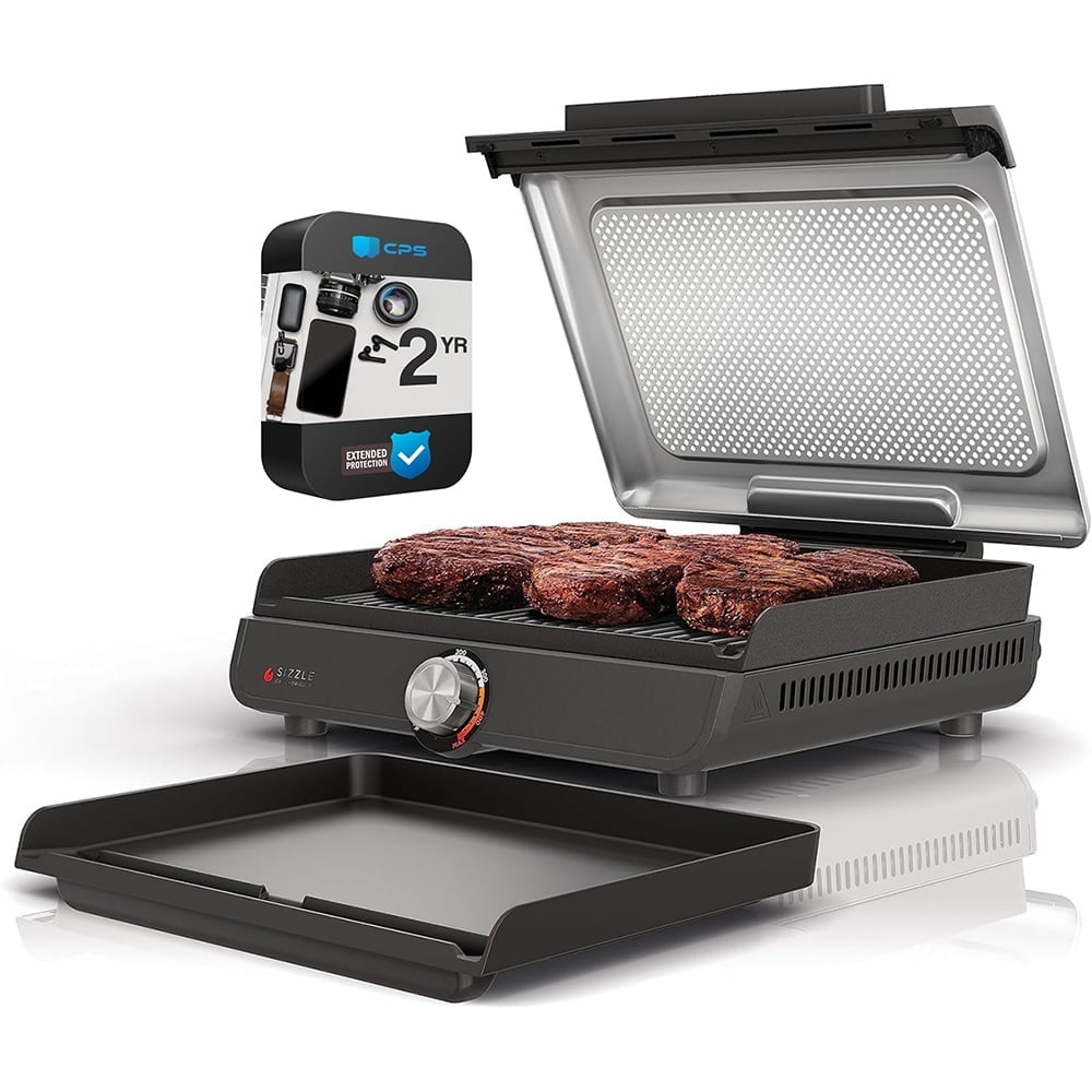 Restored Ninja GR101 Sizzle Smokeless Indoor Grill & Griddle Bundle ...