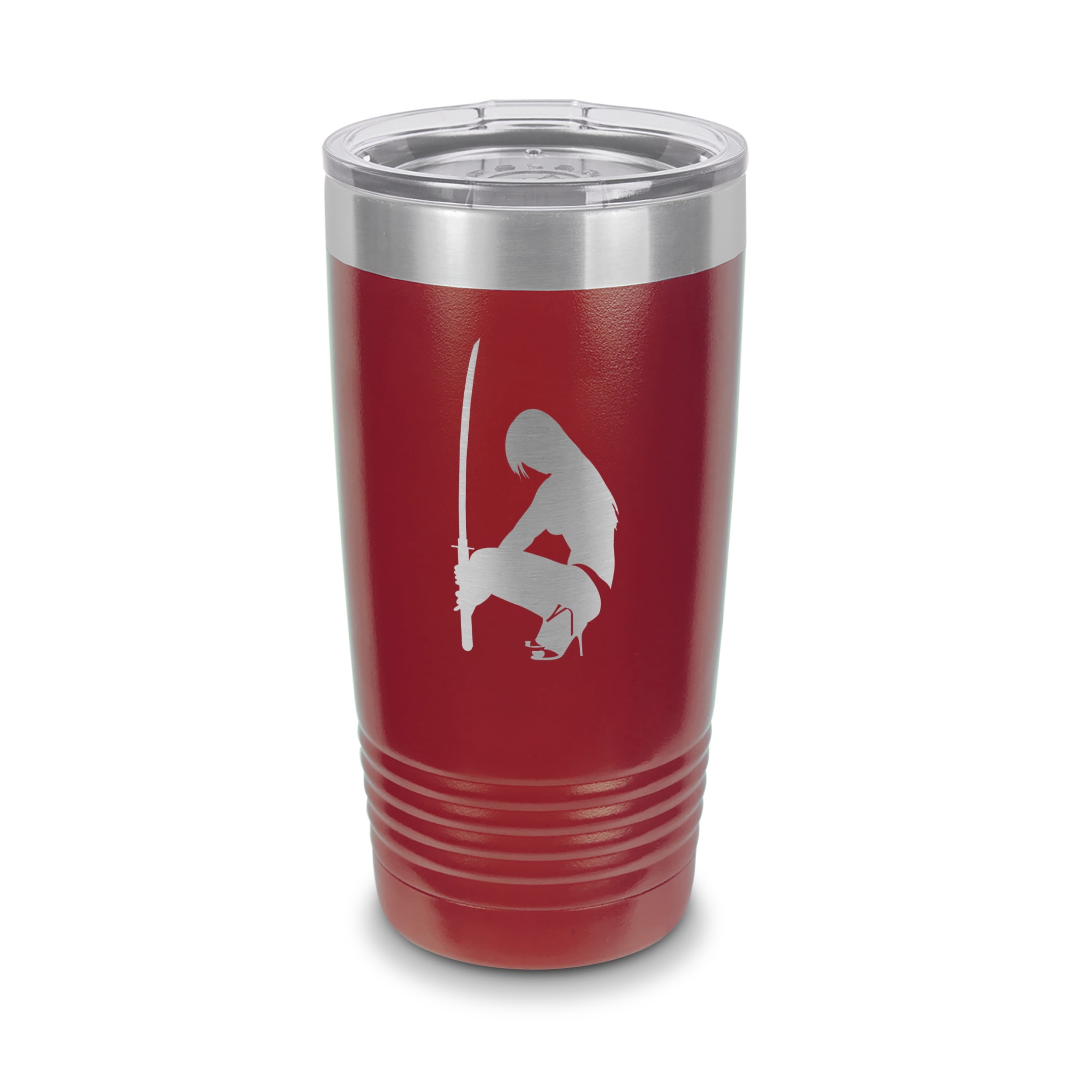 Ninja Girl Tumbler 20 oz - Laser Engraved w/ Clear Lid - Stainless ...