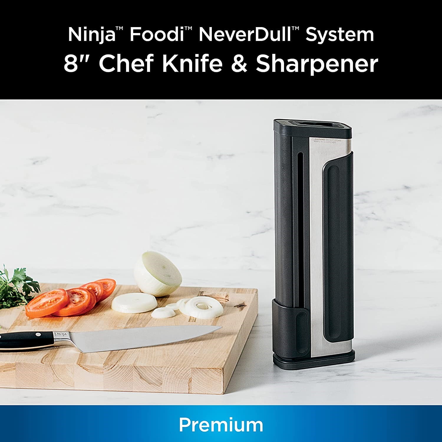 Ninja K32502 Foodi NeverDull System Chef Knife & Knife Sharpener Set ...