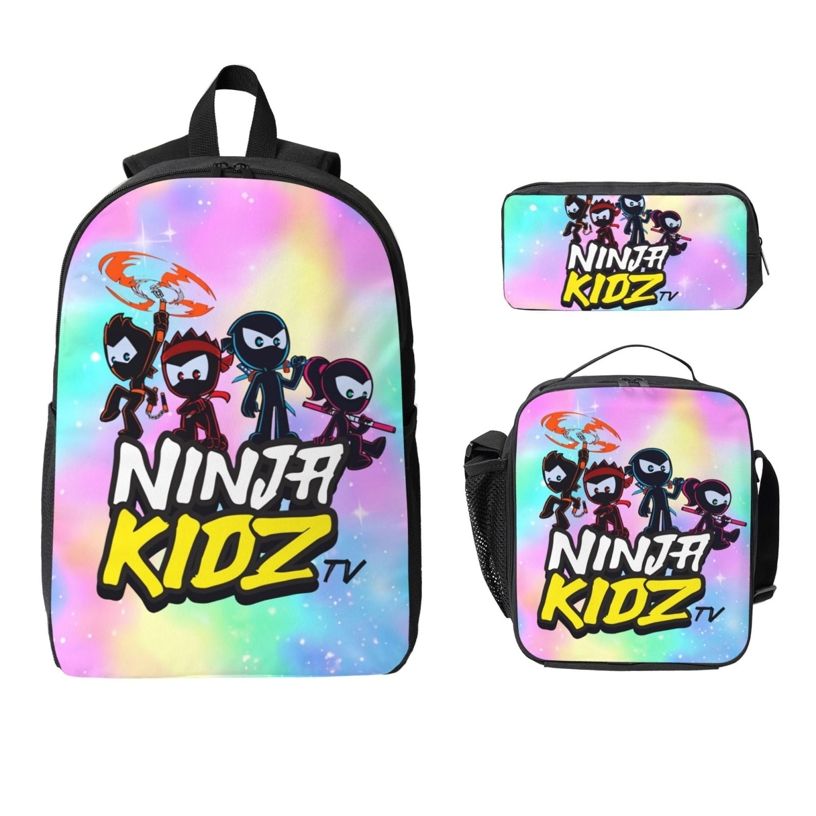Ninja Kidz Backpack Set, 3 Piece Backpack Set With Lunch Box Pen Box ...