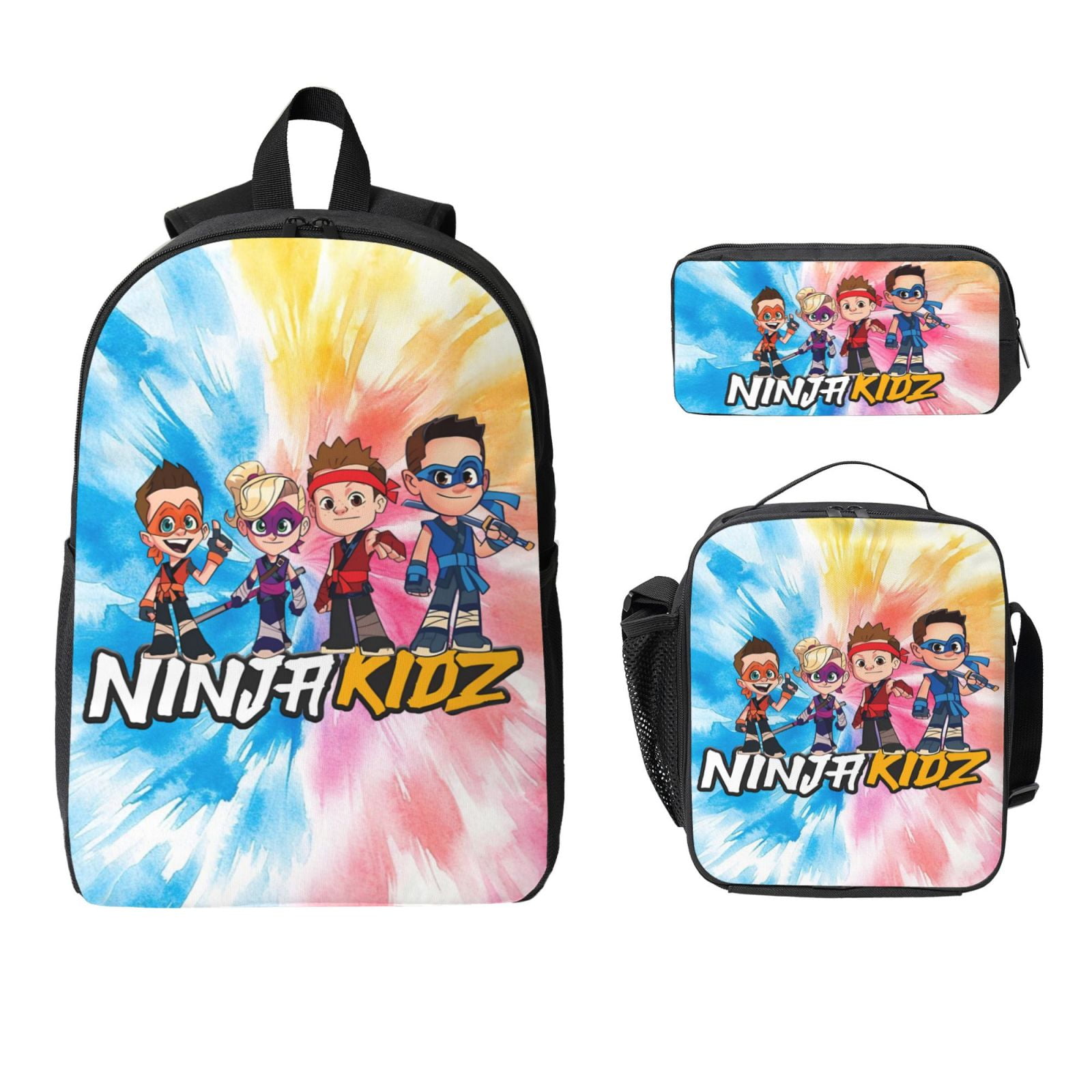Ninja Kidz Backpack Set, 3 Piece Backpack Set With Lunch Box Pen Box ...