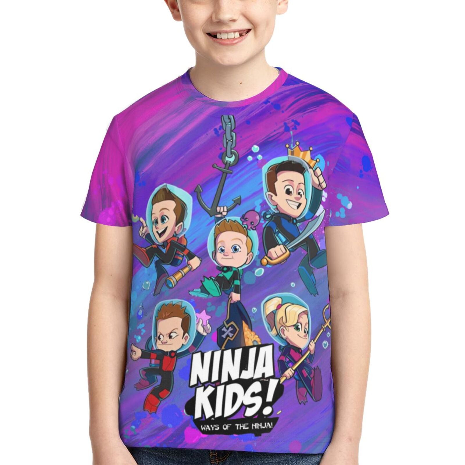 Ninja Kidz Boys Girls T Shirt Kids Short Sleeve Crewneck 3d Printed ...