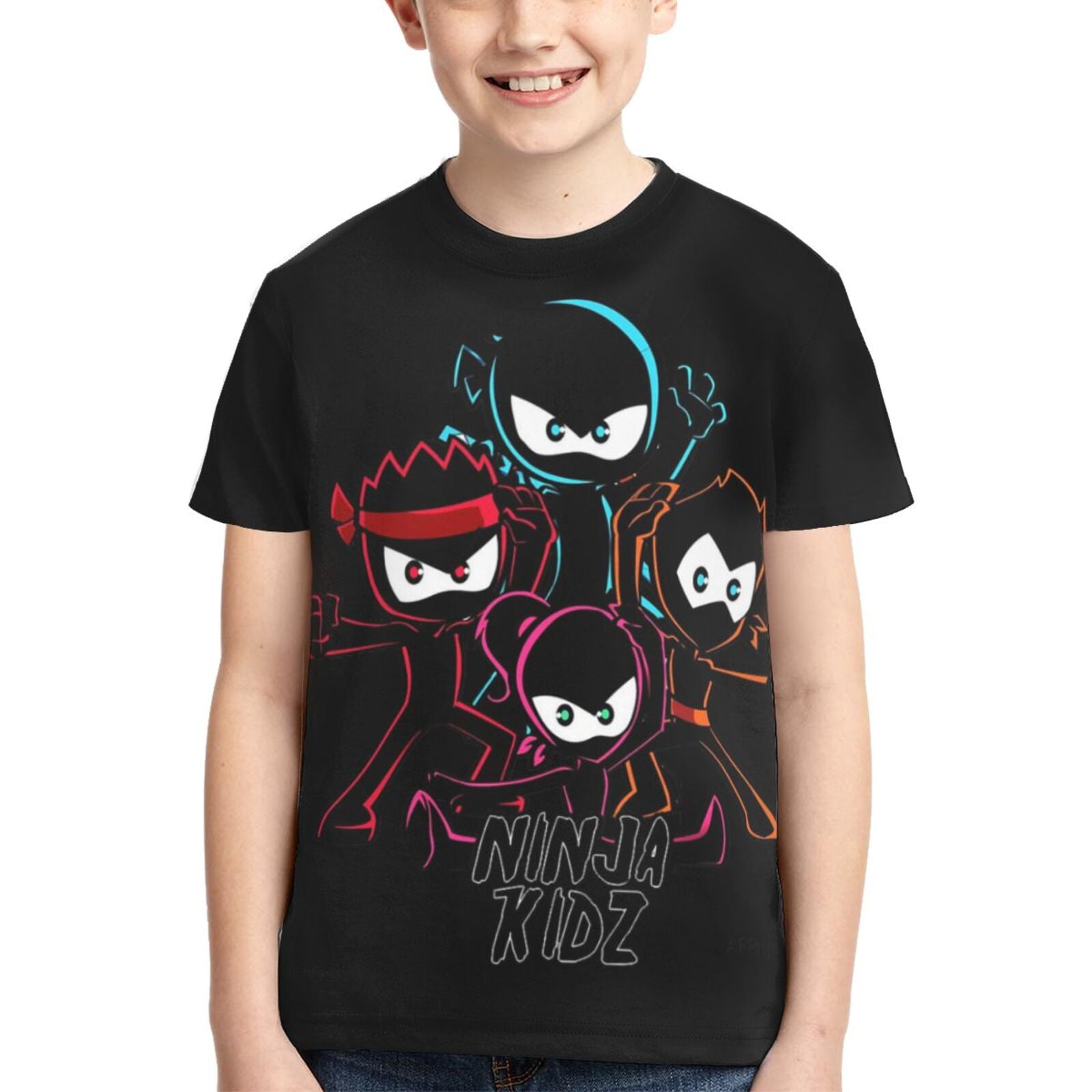 Ninja Kidz Boys Girls T Shirt Kids Short Sleeve Crewneck 3d Printed ...