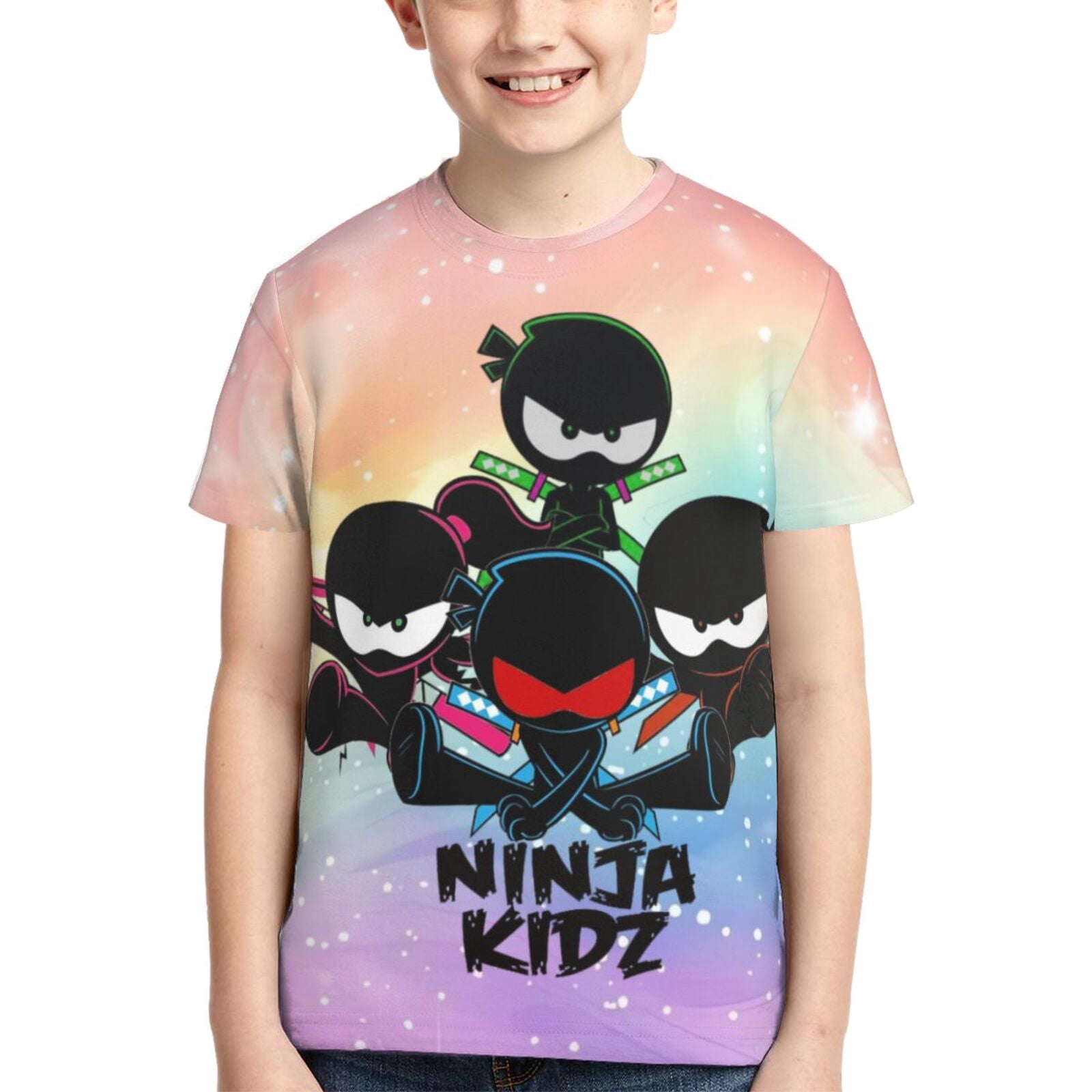Ninja Kidz Boys Girls T Shirt Kids Short Sleeve Crewneck 3d Printed ...