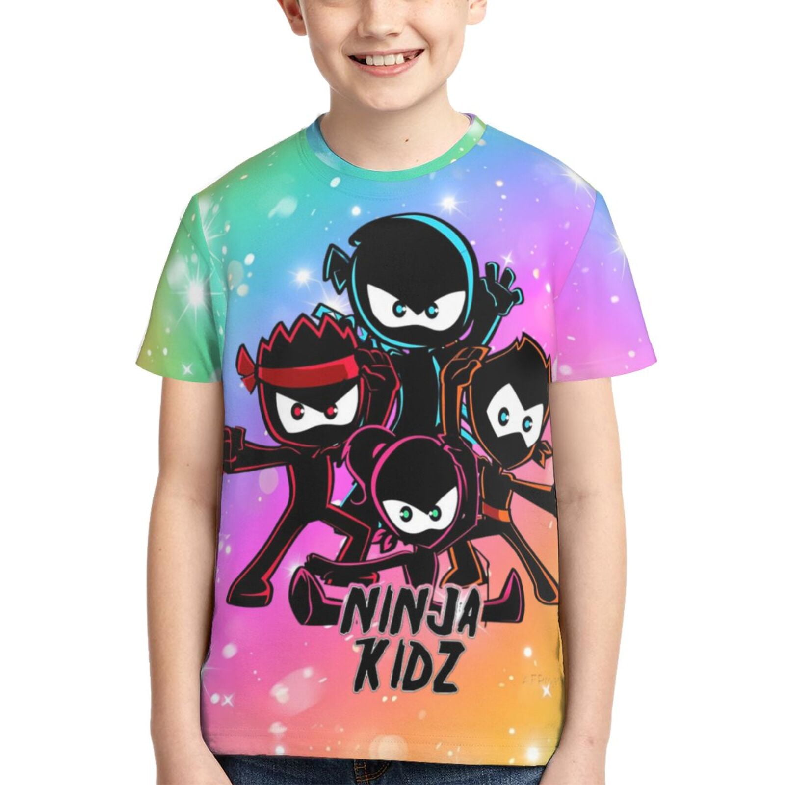 Ninja Kidz Boys Girls T Shirt Kids Short Sleeve Crewneck 3d Printed ...