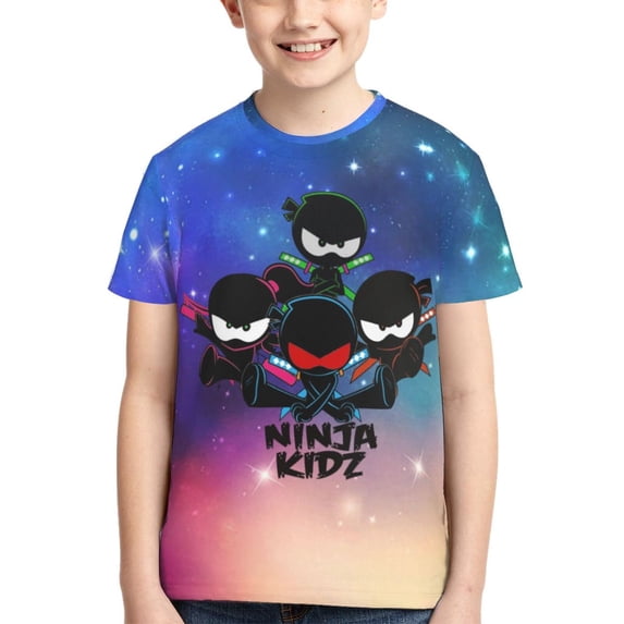 Ninja TV Kidz Boys Girls T Shirt Kids Short Sleeve Crewneck 3d Printed ...