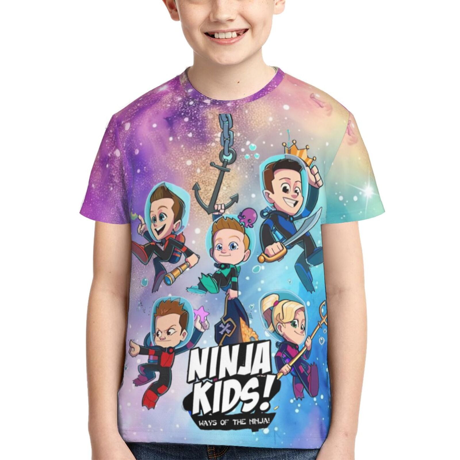 Ninja Kidz Boys Girls T Shirt Kids Short Sleeve Crewneck 3d Printed ...