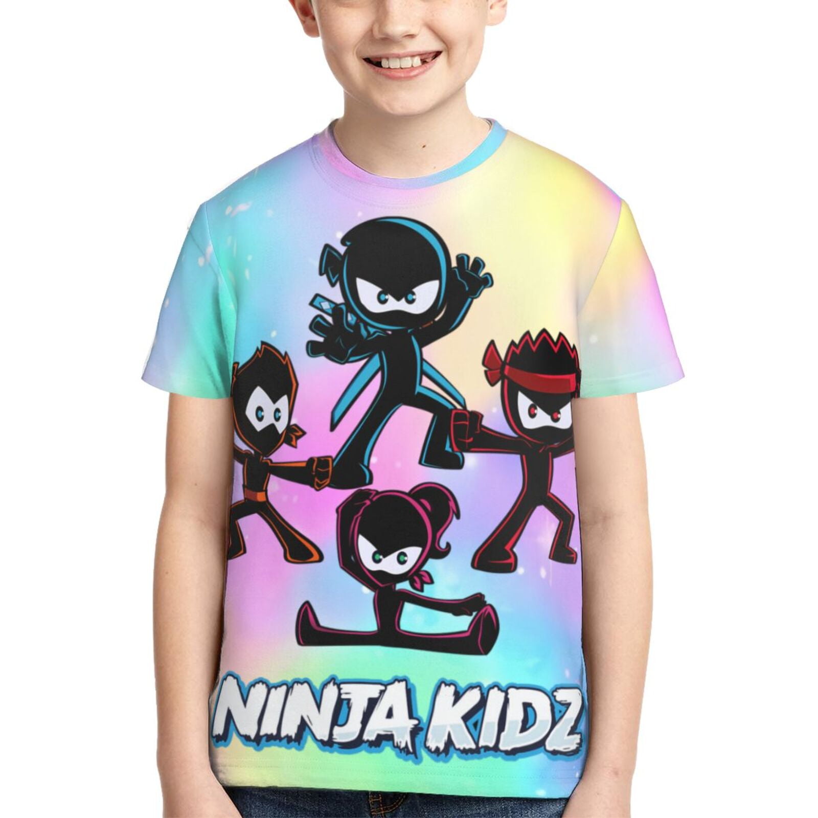 Ninja Kidz Boys Girls T Shirt Kids Short Sleeve Crewneck 3d Printed ...