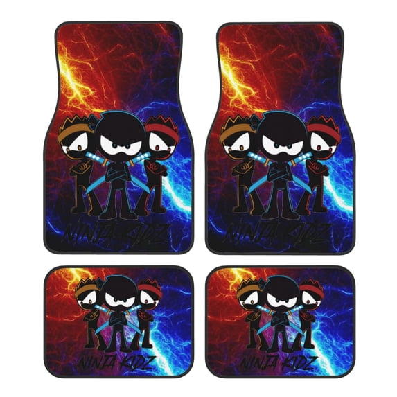 Ninja Kidz Car Floor Mats Front Rear Floor Foot Mats 4-Piece Non-Slip ...