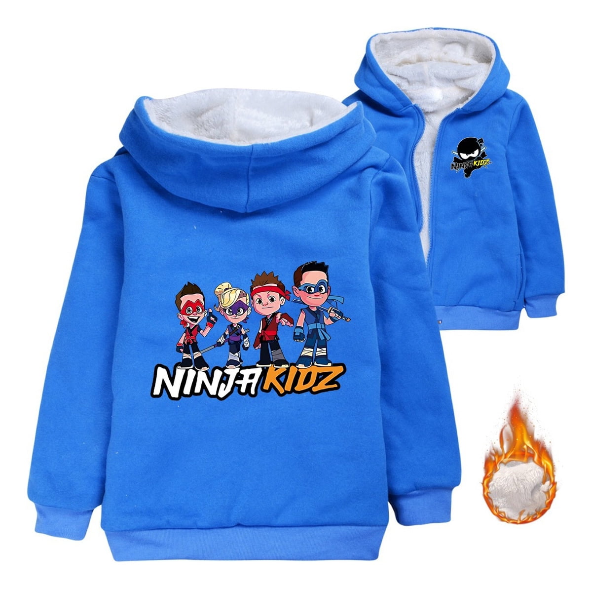 Ninja Kidz Character Hoodie – Kids Anime Cartoon Plush Fleece Lined ...