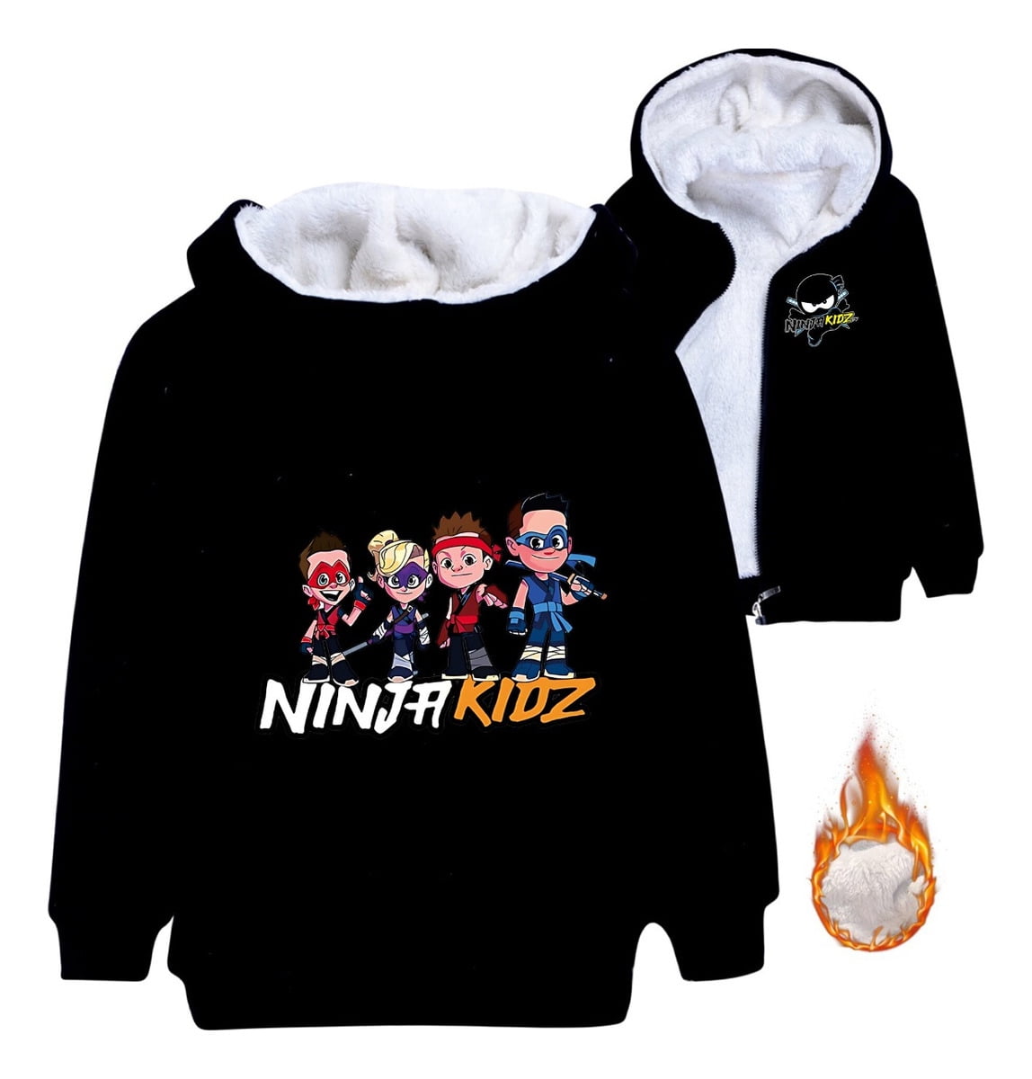 Ninja Kidz Character Hoodie – Kids Anime Cartoon Plush Fleece Lined ...