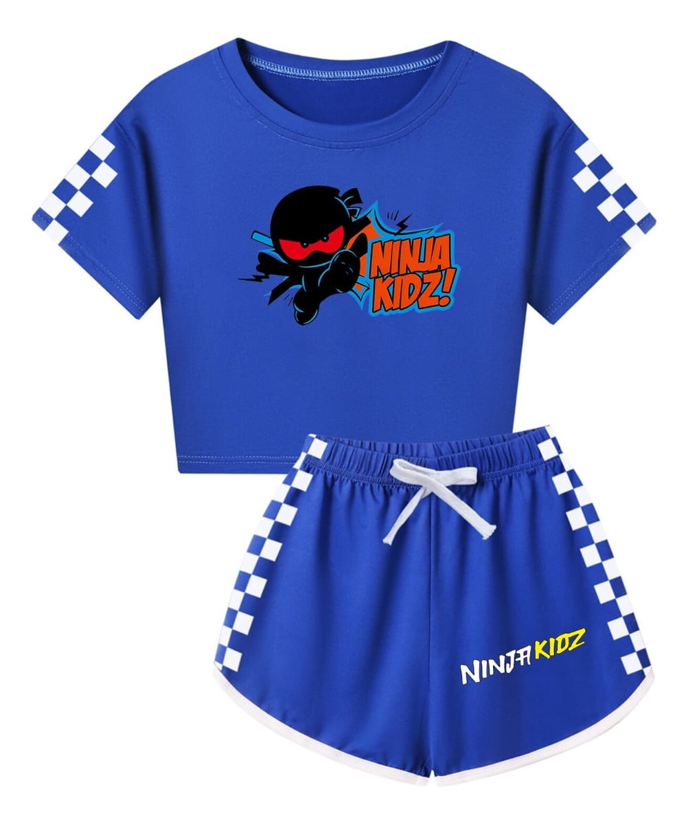Ninja Kidz Clothing Set for Girls – Kids Crop Top and Shorts with Cool ...