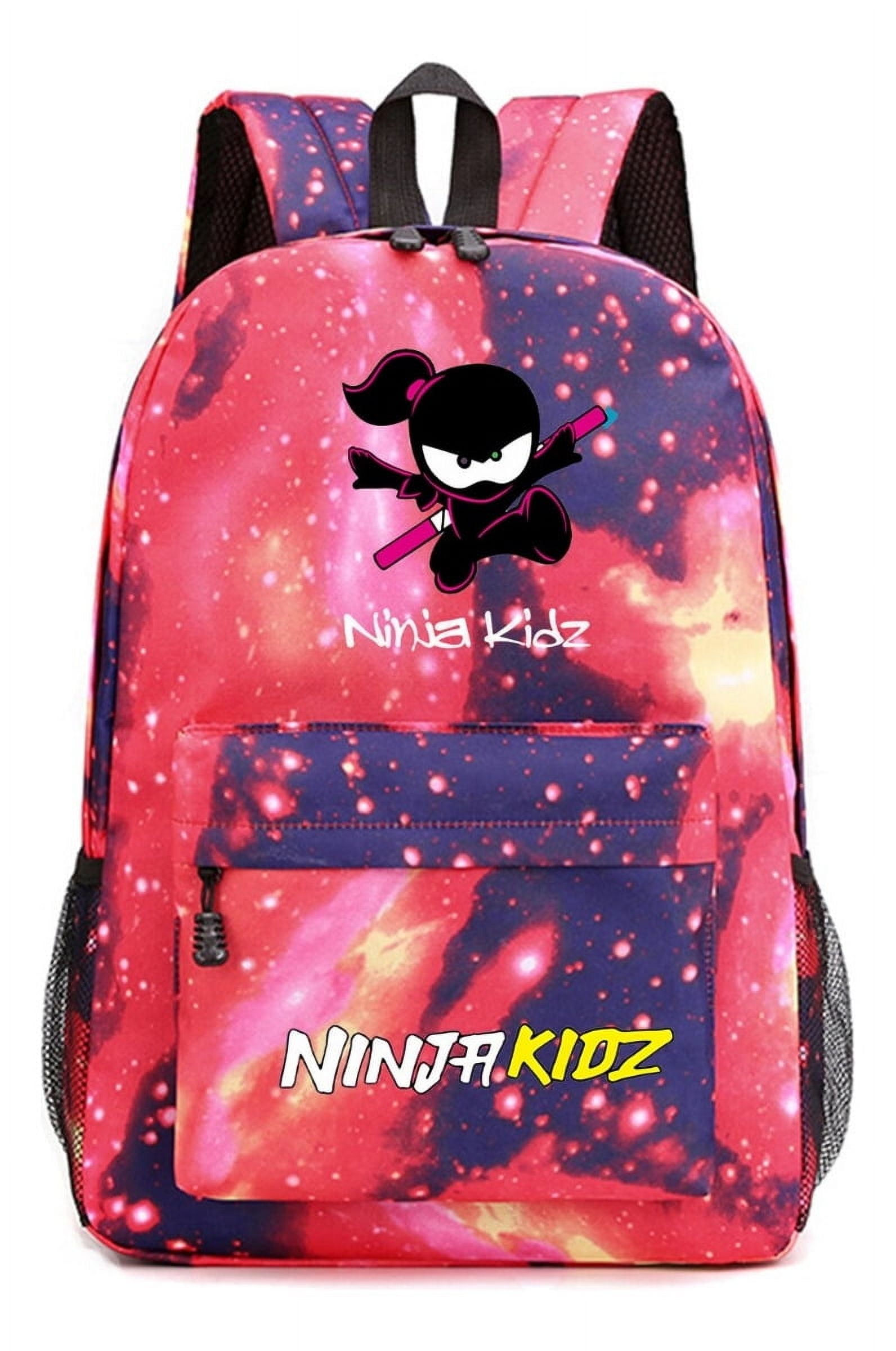 Ninja Kidz Cosmic Red Backpack, Nebula Galaxy Design Anime Style Laptop ...