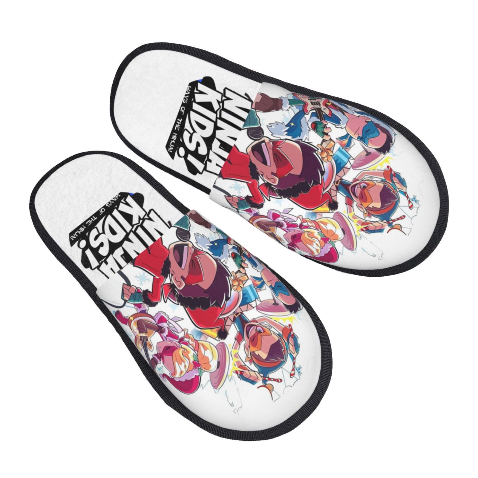 Ninja Kidz Furry Slippers For Men Women Fuzzy House Slippers Winter ...