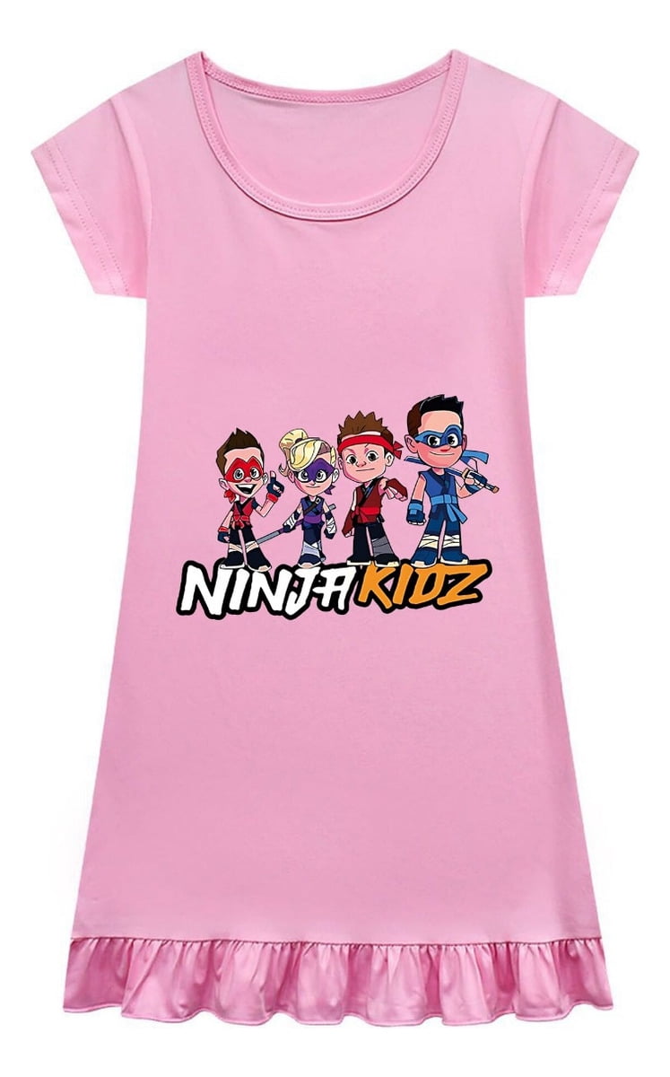 Ninja Kidz Girls Sleep Shirt – Kids Fun Nightgown with Graphic ...