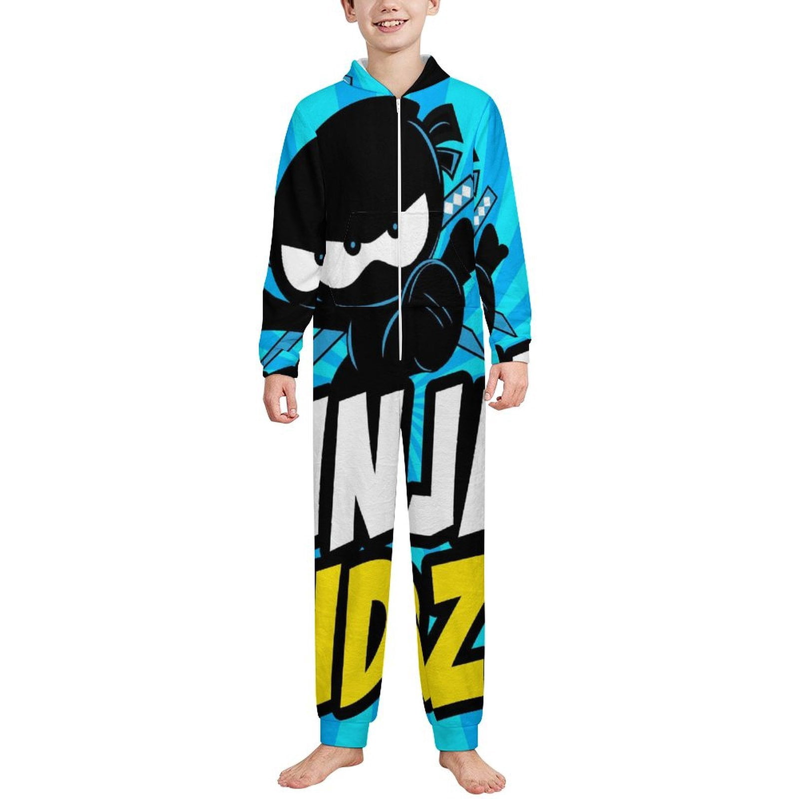 Ninja Kidz Kids Hooded Union Suit One Piece Pajama Outfit Boys Girls ...