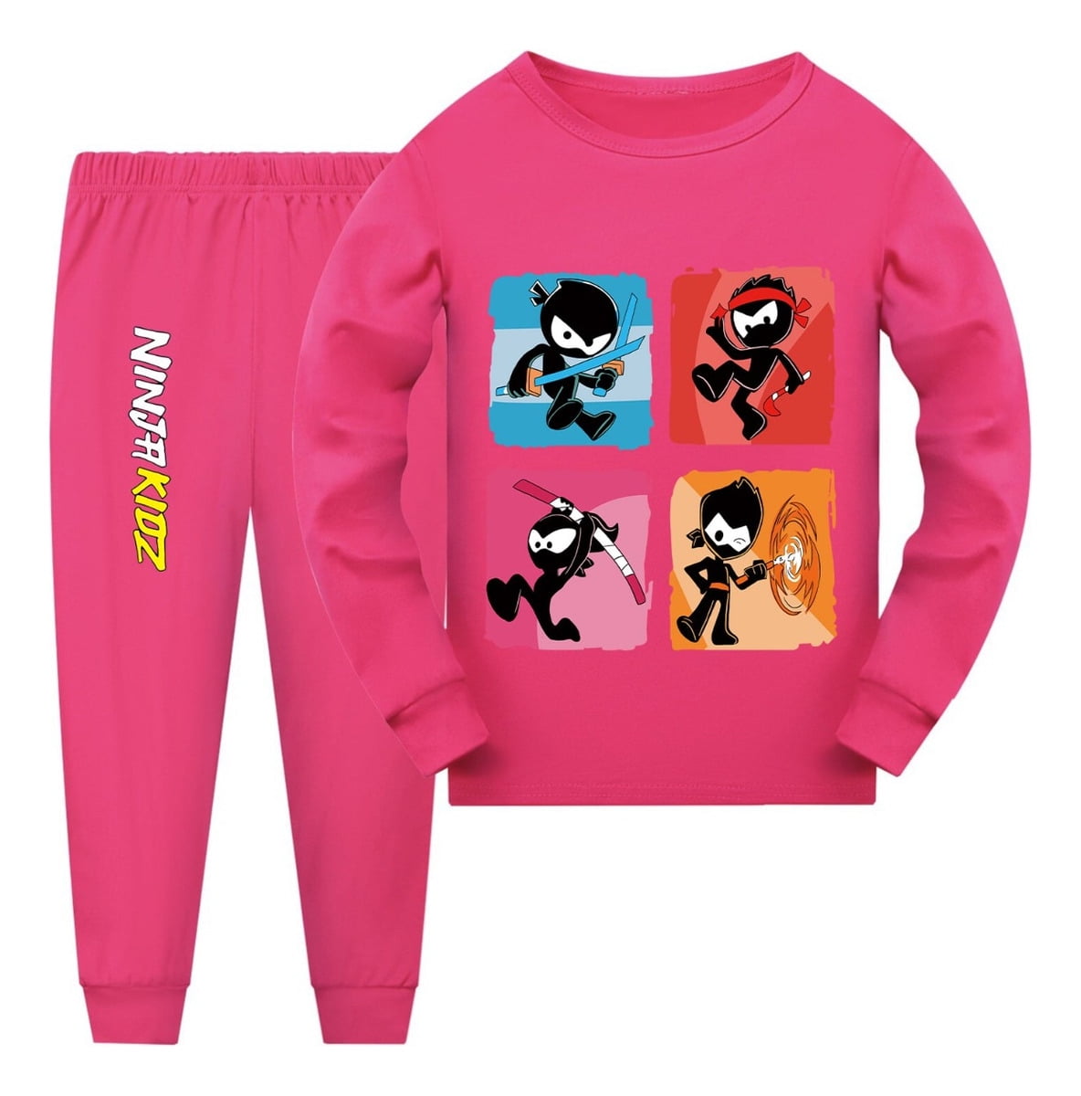 Ninja Kidz Pajamas for Boys Girls – Kids Cartoon PJs Sleepwear Set ...