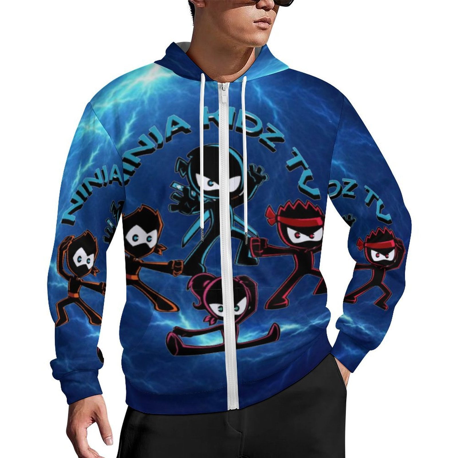 Ninja Kidz Pullover Zip-up Hoodie Loose-fit Sweatshirt Casual Hooded ...