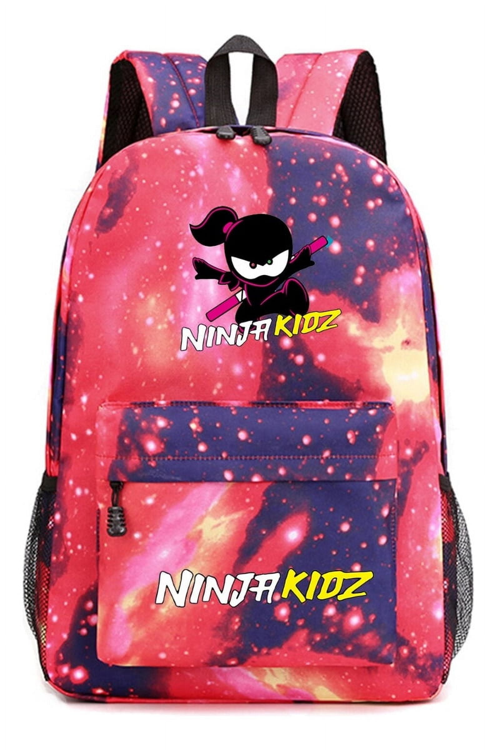 Ninja Kidz Red Cosmic Burst Backpack, Galaxy Nebula Space Print with ...