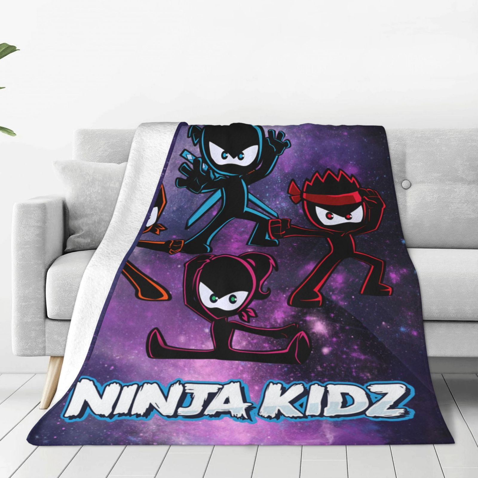 Ninja Kidz Throw Blanket Couch Bed Sofa Soft Lightweight Warm Cozy ...