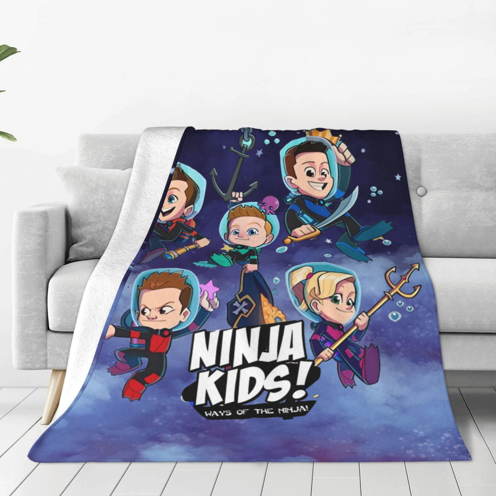 Ninja Kidz Throw Blanket Couch Bed Sofa Soft Lightweight Warm Cozy ...
