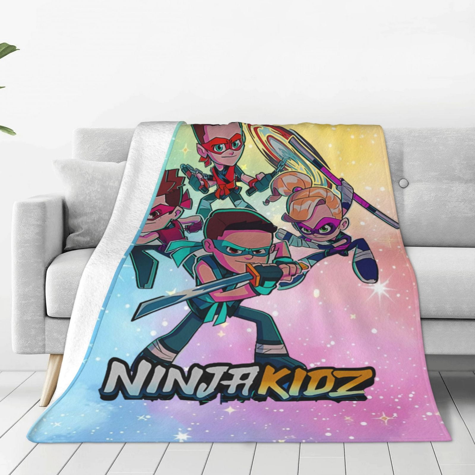 Ninja Kidz Throw Blanket Couch Bed Sofa Soft Lightweight Warm Cozy ...