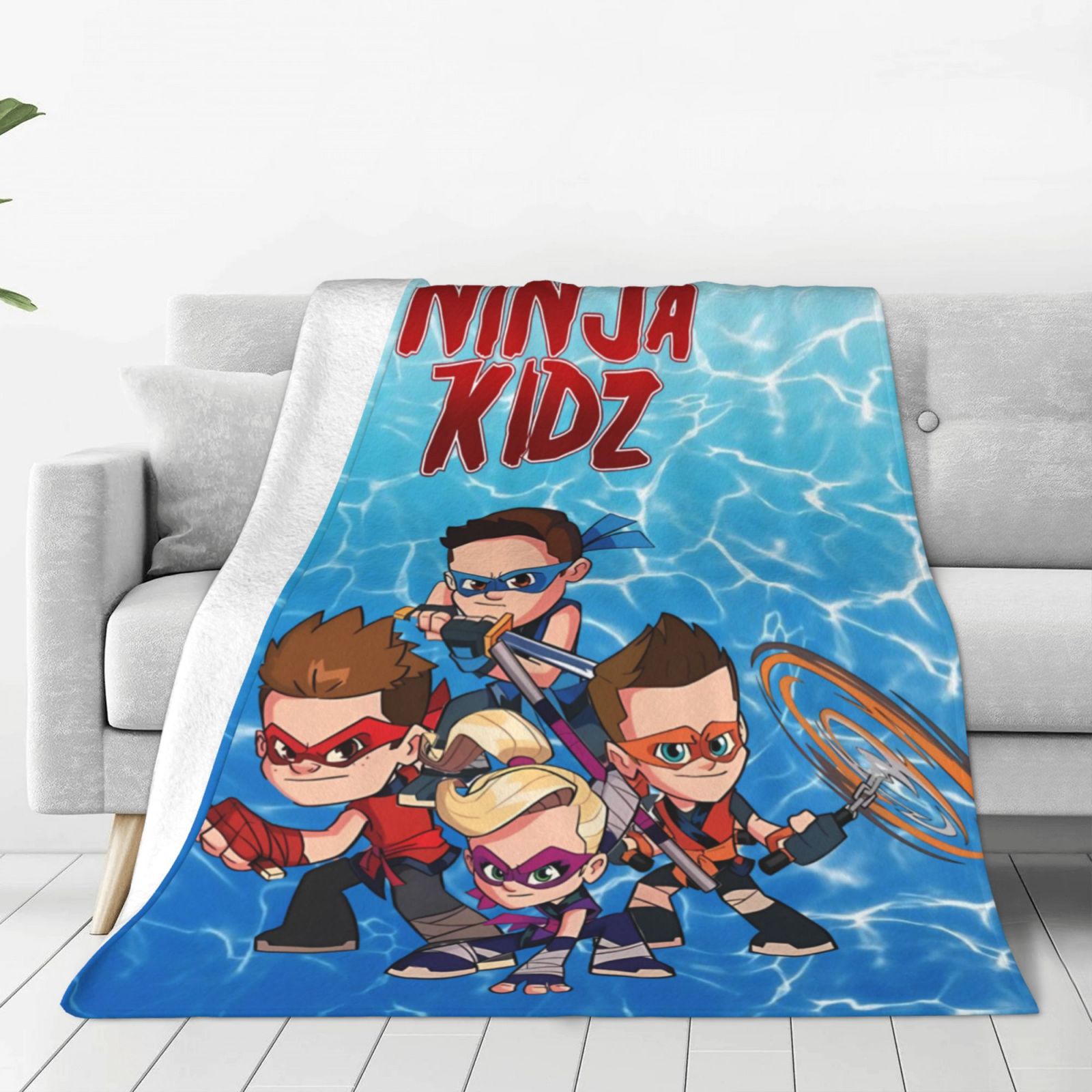 Ninja Kidz Throw Blanket Couch Bed Sofa Soft Lightweight Warm Cozy ...