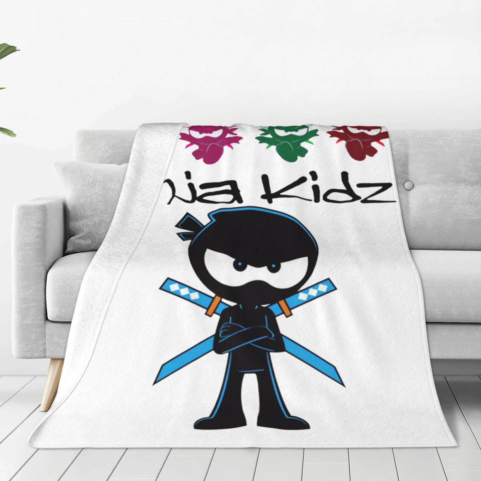 Ninja Kidz Throw Blanket Couch Bed Sofa Soft Lightweight Warm Cozy ...