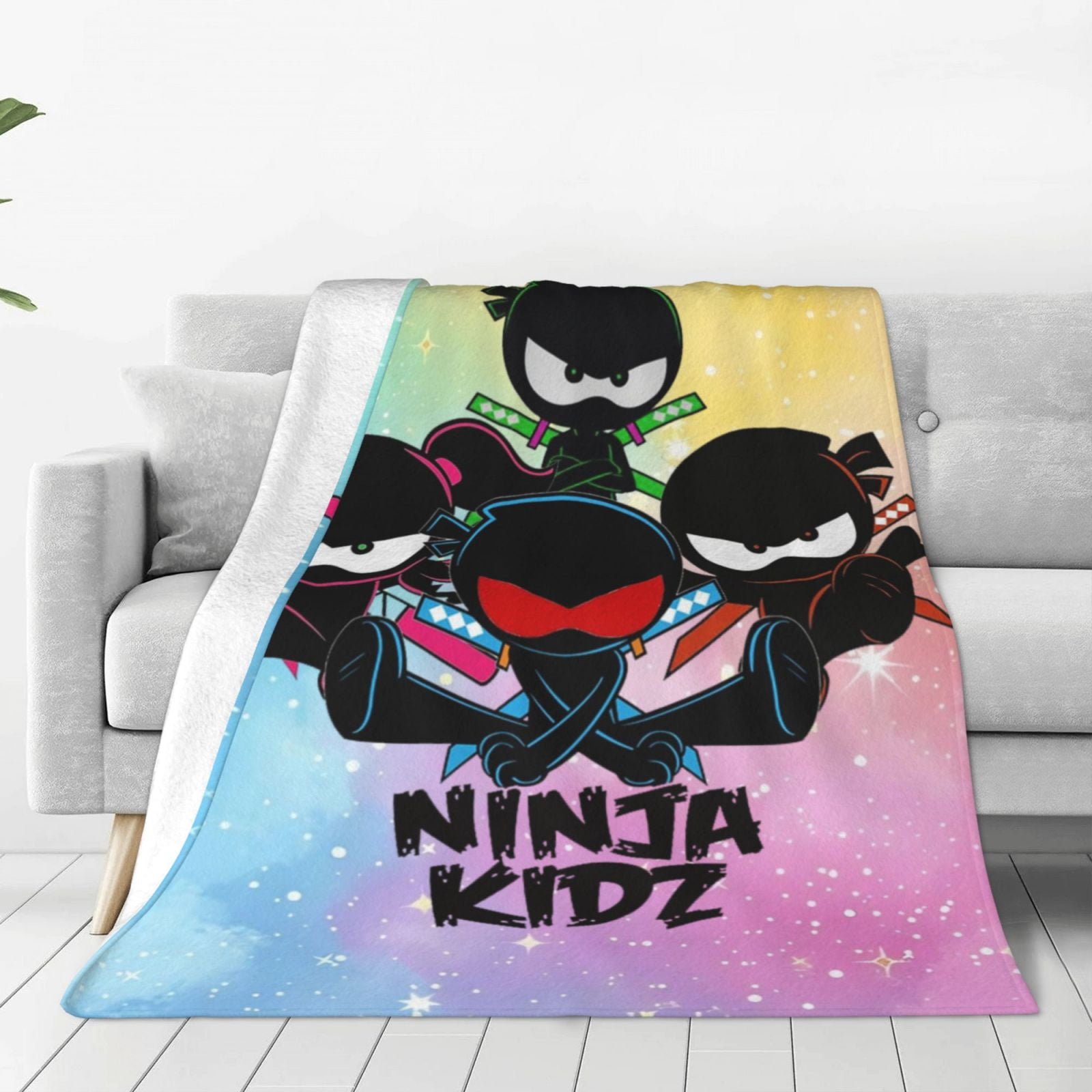Ninja Kidz Throw Blanket Couch Bed Sofa Soft Lightweight Warm Cozy ...