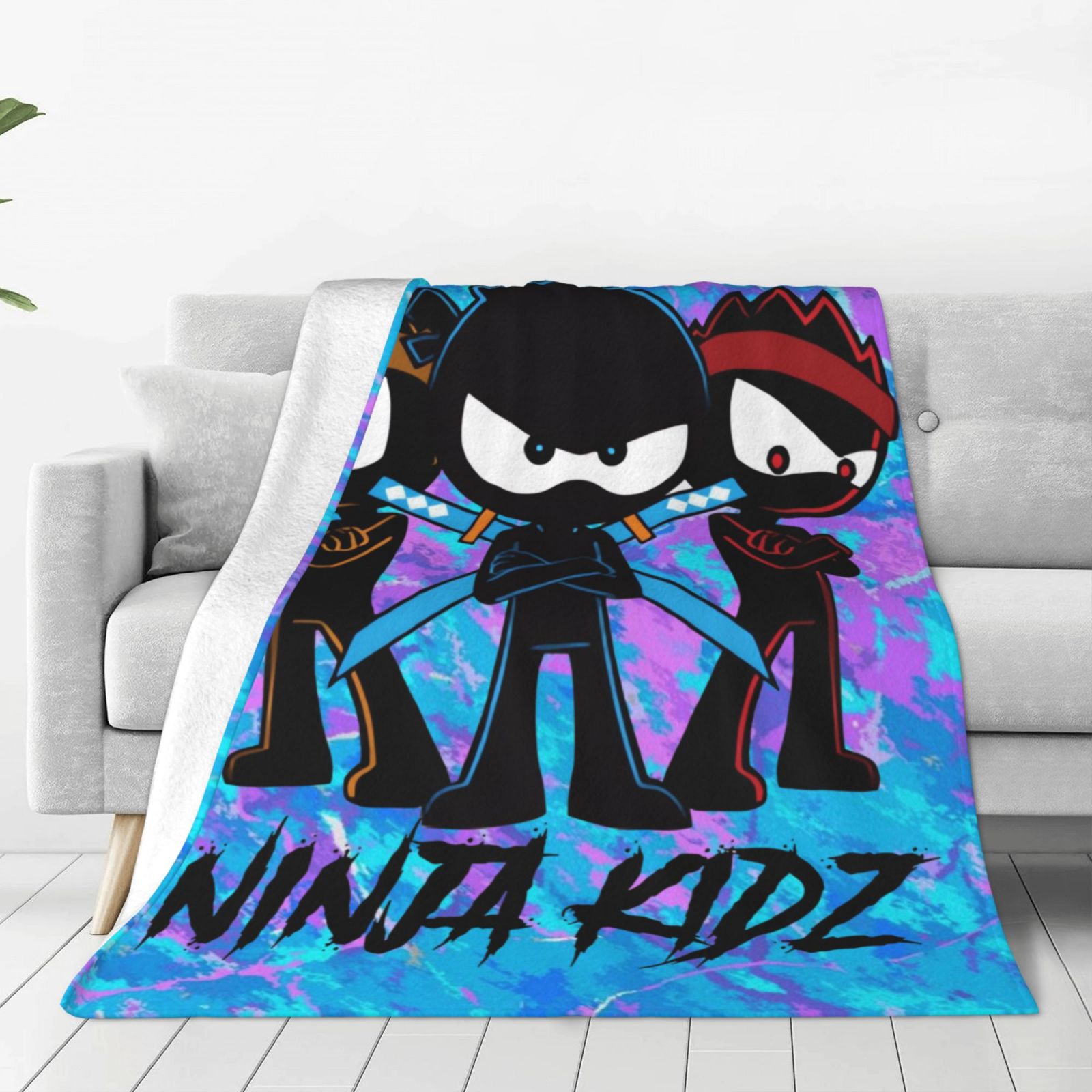 Ninja Kidz Throw Blanket Couch Bed Sofa Soft Lightweight Warm Cozy ...