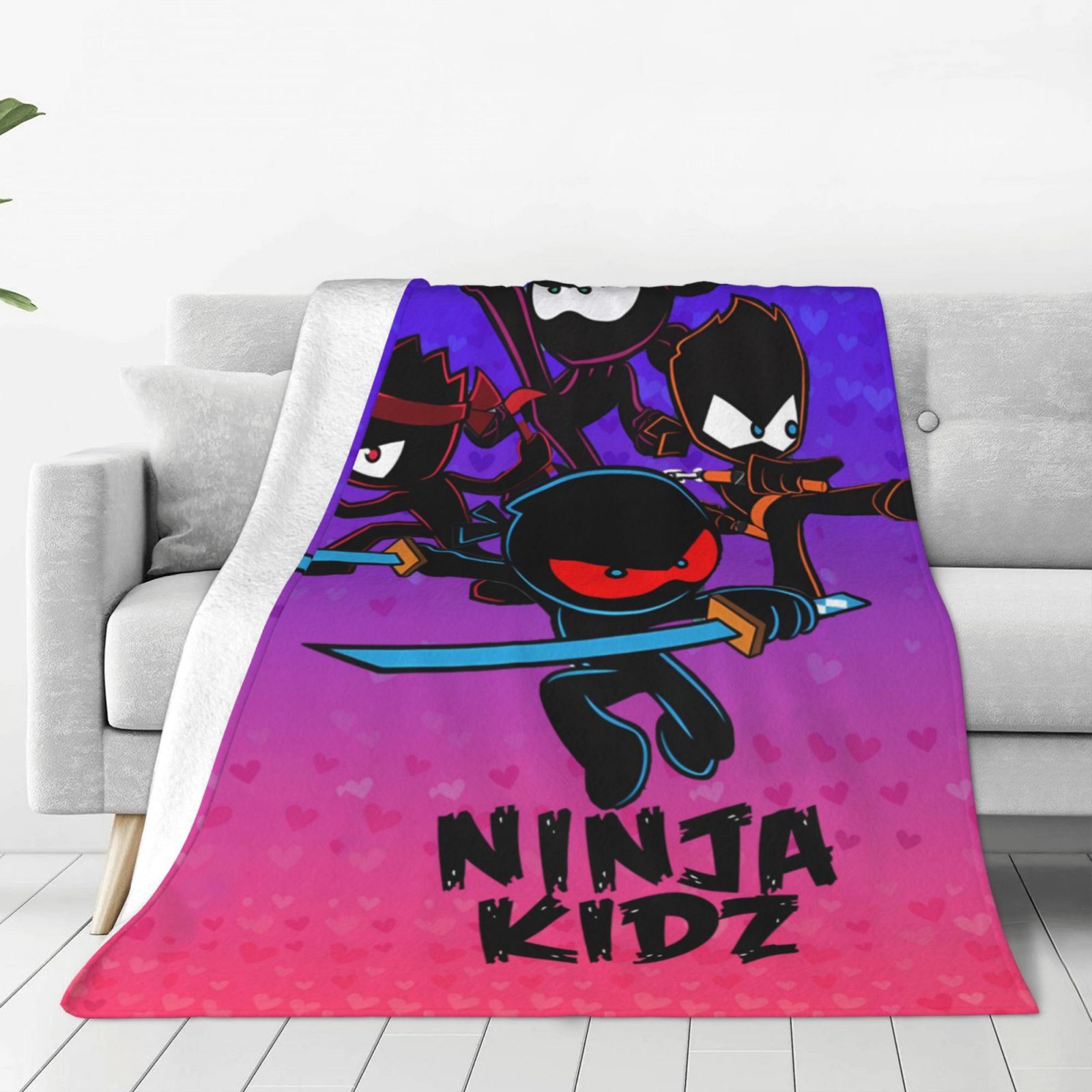 Ninja Kidz Throw Blanket Couch Bed Sofa Soft Lightweight Warm Cozy ...