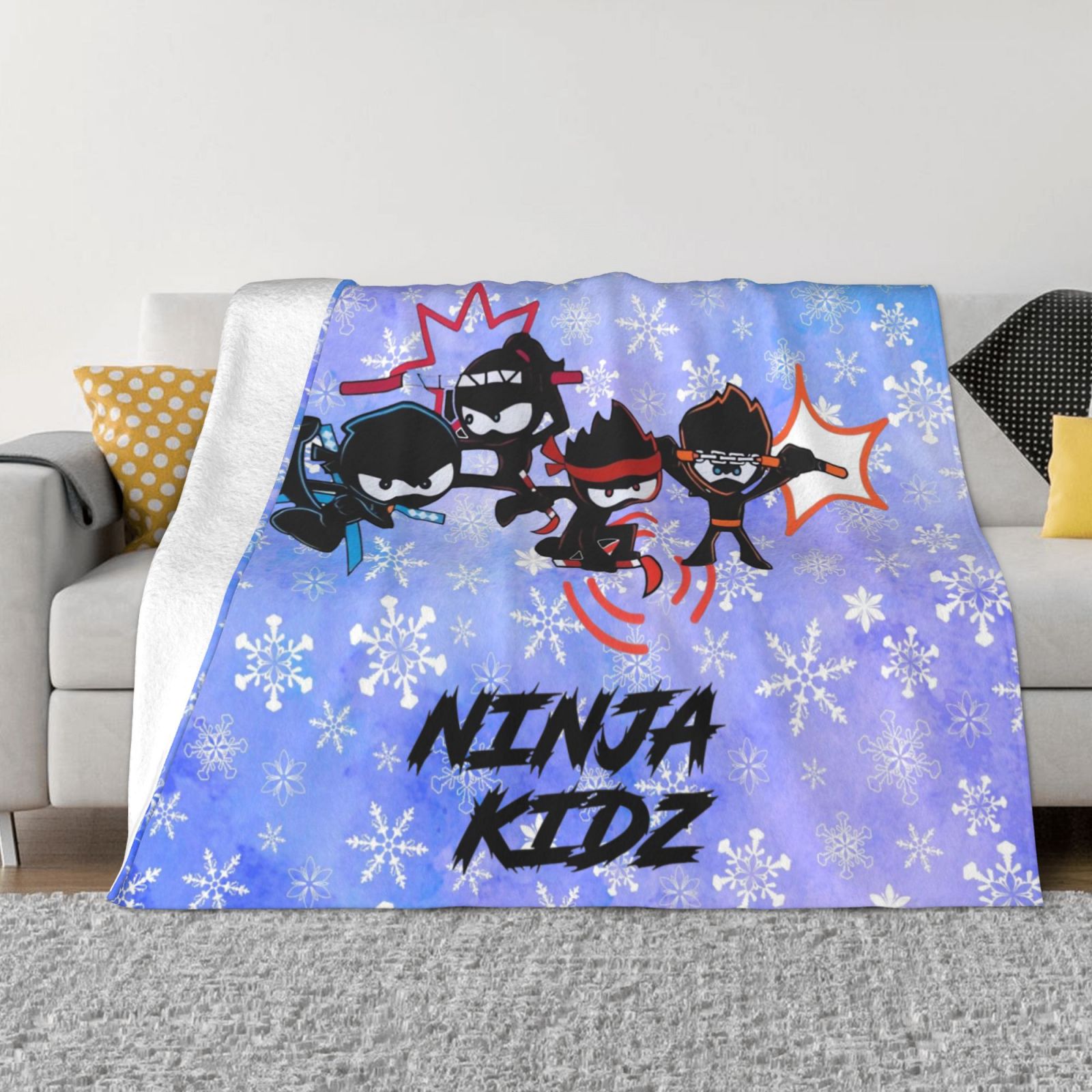 Ninja Kidz Throw Blanket Couch Bed Sofa Soft Lightweight Warm Cozy ...