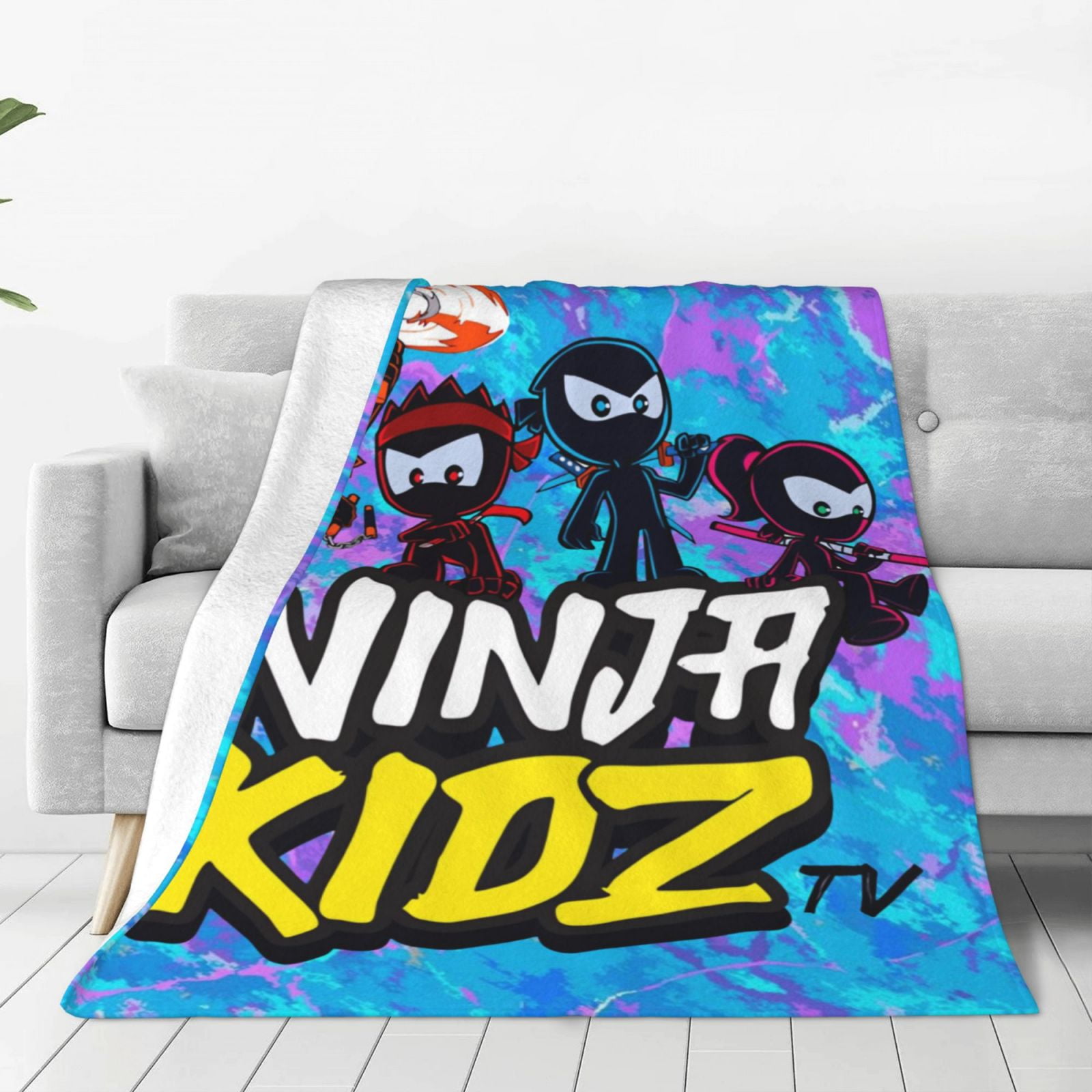 Ninja Kidz Throw Blanket Couch Bed Sofa Soft Lightweight Warm Cozy ...