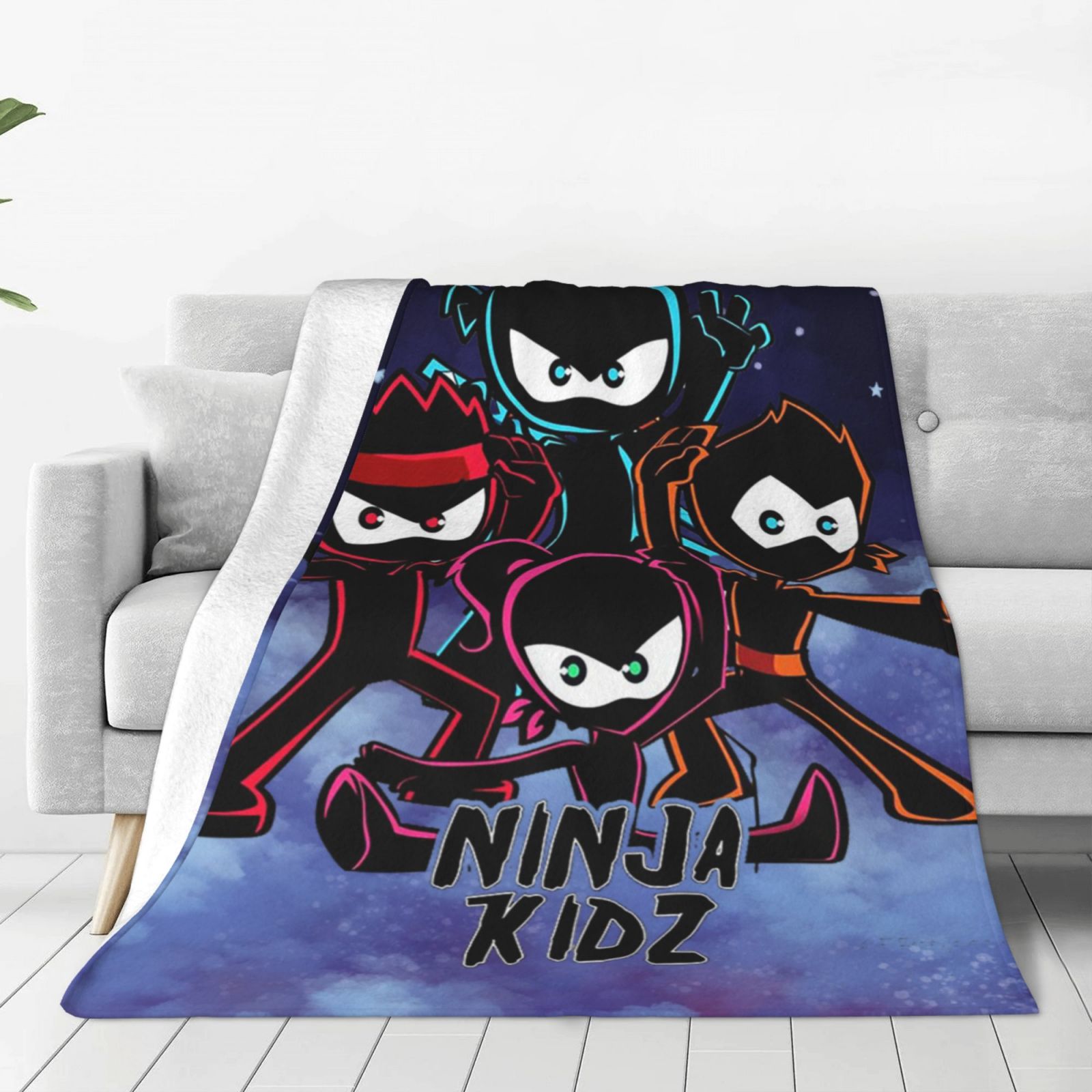 Ninja Kidz Throw Blanket Couch Bed Sofa Soft Lightweight Warm Cozy ...