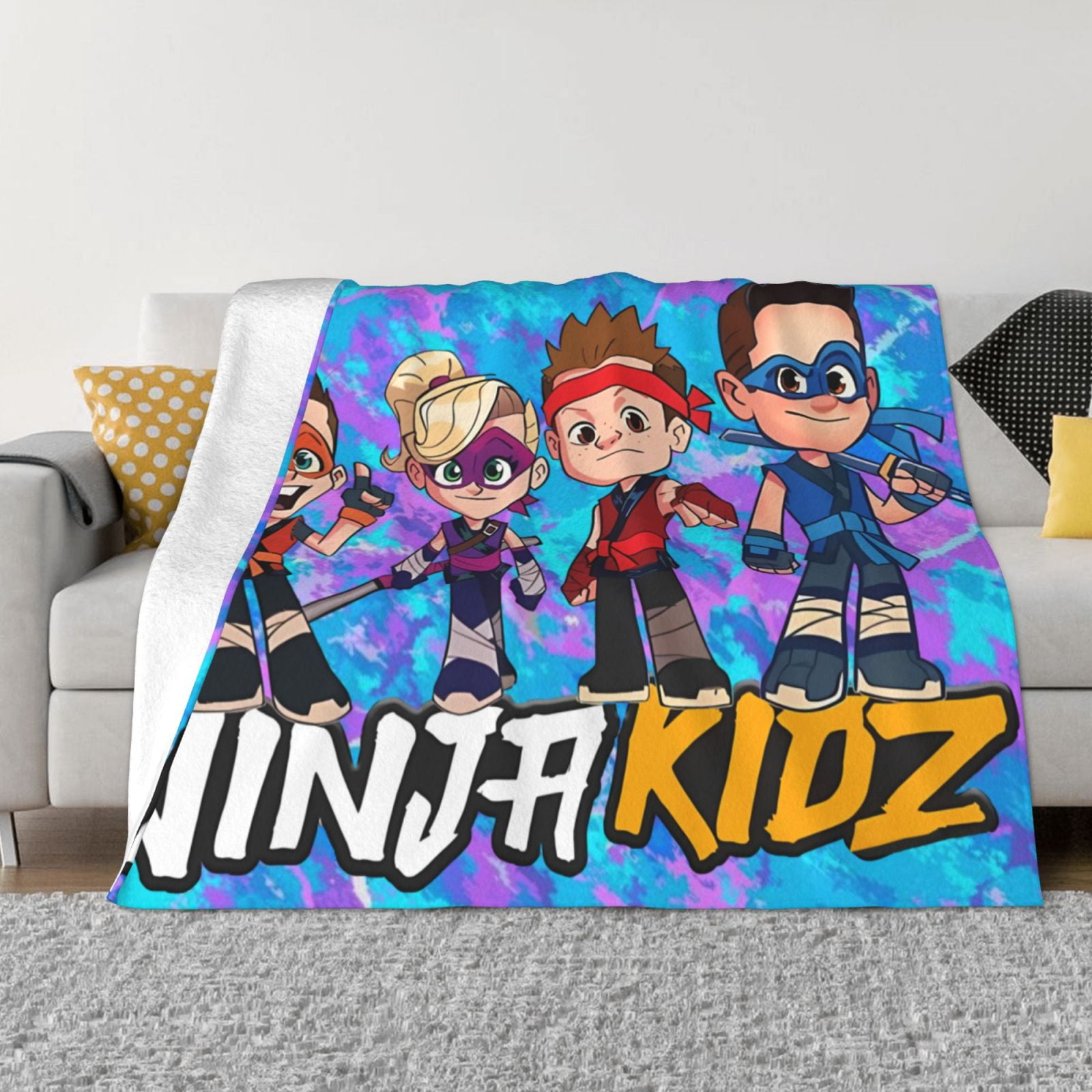 Ninja Kidz Throw Blanket Couch Bed Sofa Soft Lightweight Warm Cozy ...