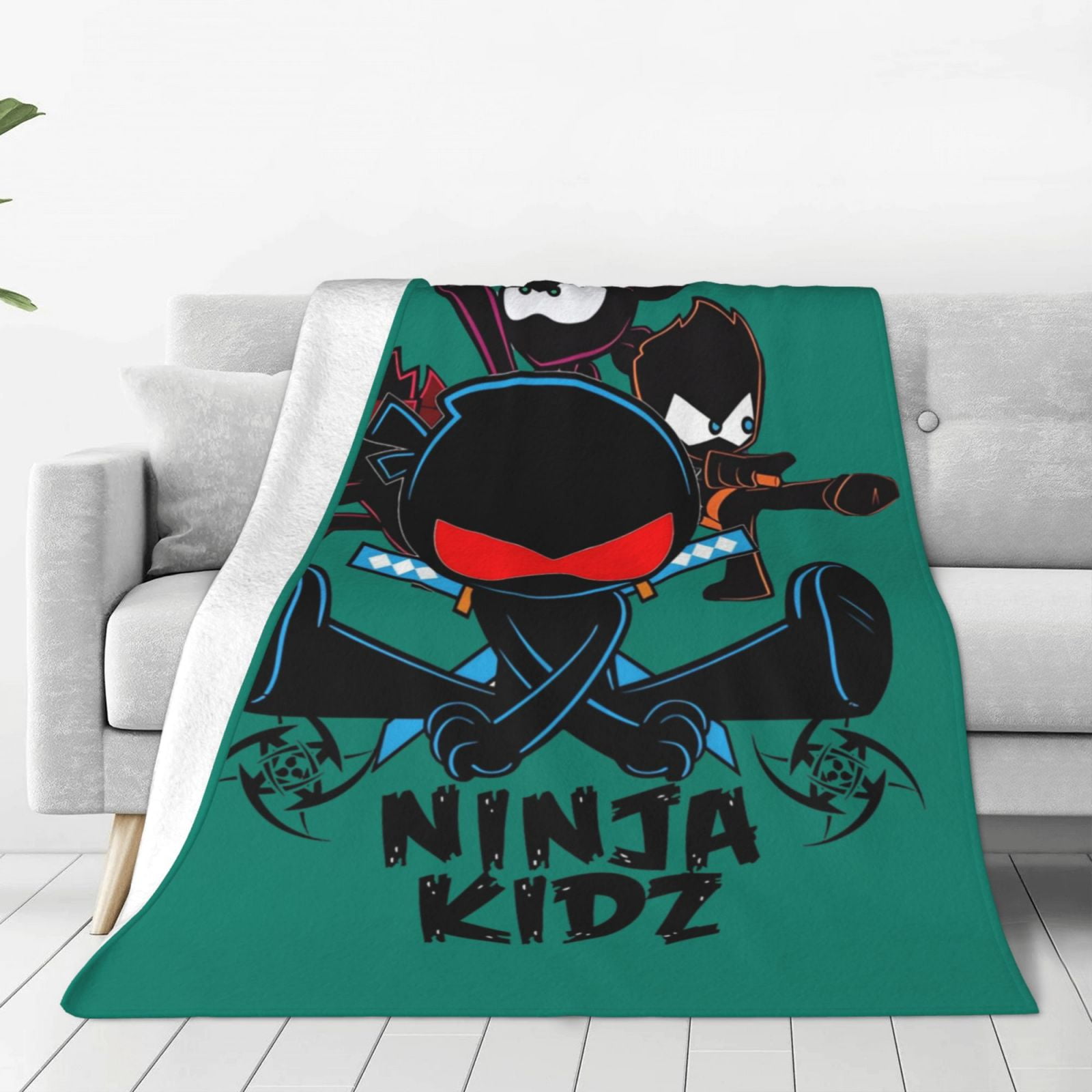 Ninja Kidz Throw Blanket Couch Bed Sofa Soft Lightweight Warm Cozy ...