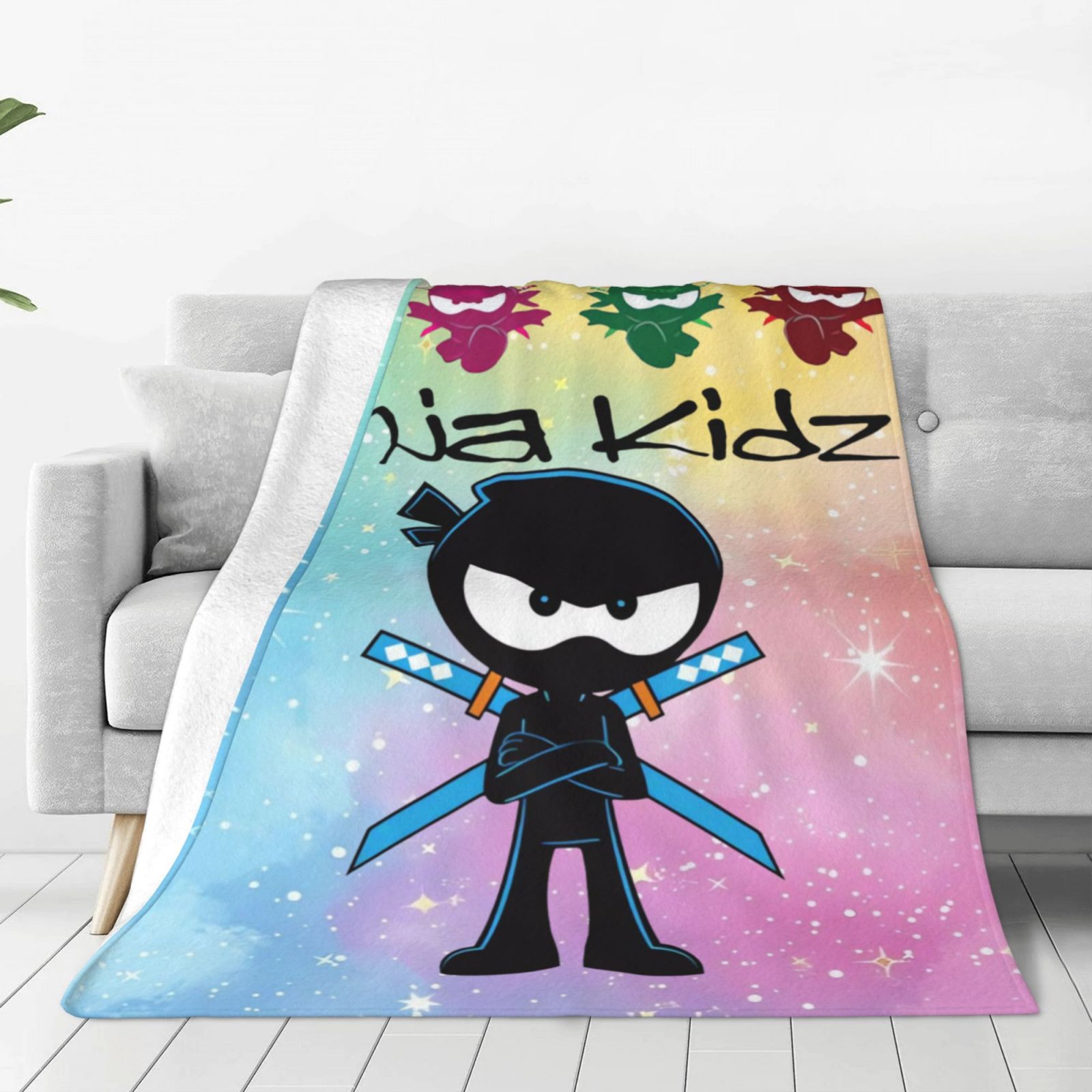 Ninja Kidz Throw Blanket Couch Bed Sofa Soft Lightweight Warm Cozy ...