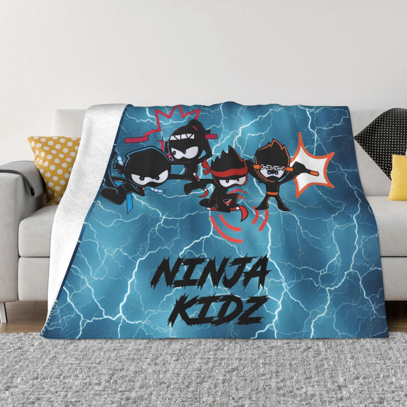 Ninja Kidz Throw Blanket Couch Bed Sofa Soft Lightweight Warm Cozy ...
