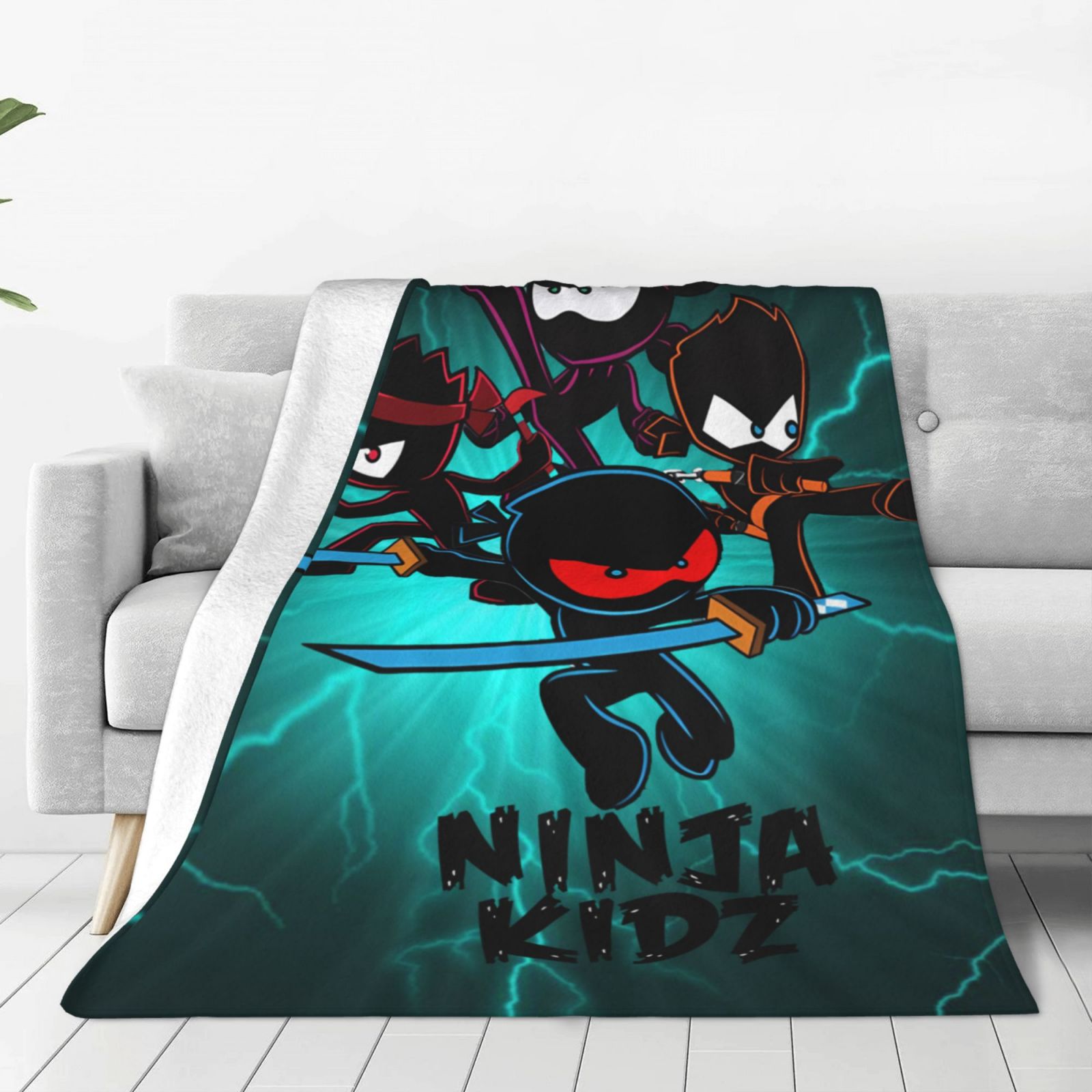 Ninja Kidz Throw Blanket Couch Bed Sofa Soft Lightweight Warm Cozy ...