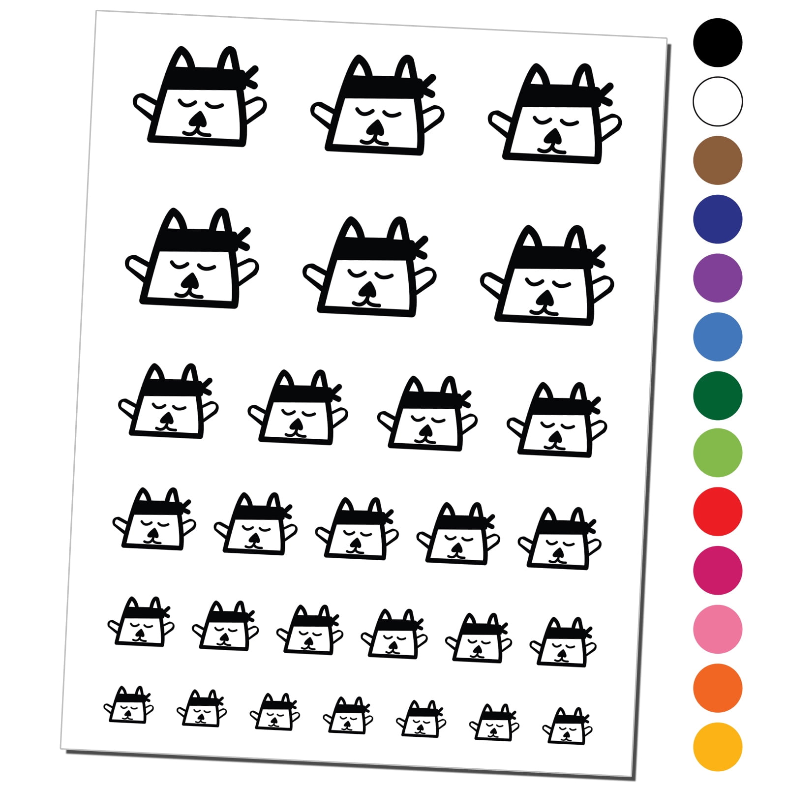 Ninja Kitty Cat Doodle Water Resistant Temporary Tattoo Set Fake Body ...