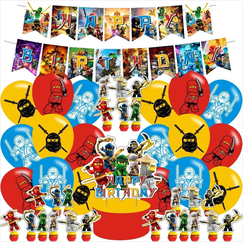 Ninja Party Decorations,Birthday Party Supplies For BSL1 Cartoon Ninja ...