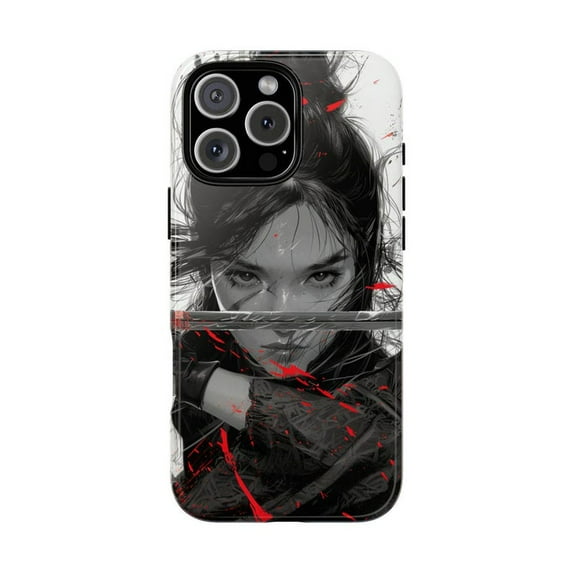 Ninja Samurai Woman Japanese Anime Onna Musha with iPhone 17 to 11 Pro ...