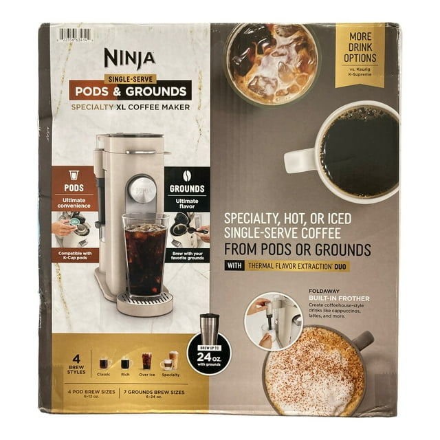 Ninja Single-Serve Pods & Grounds Specialty XL Coffee Maker, Stone ...