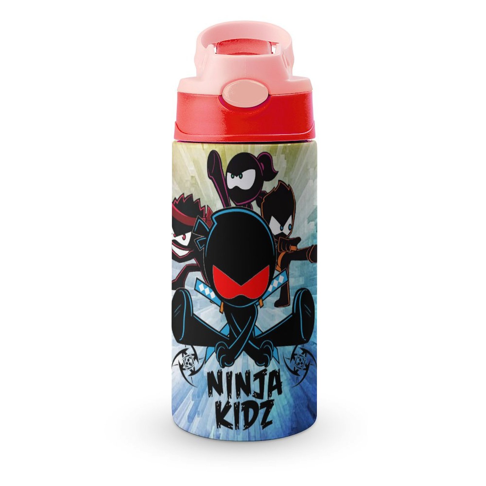 Ninja TV Kidz Insulated Stainless Steel Water Bottle with Straw Vacuum ...