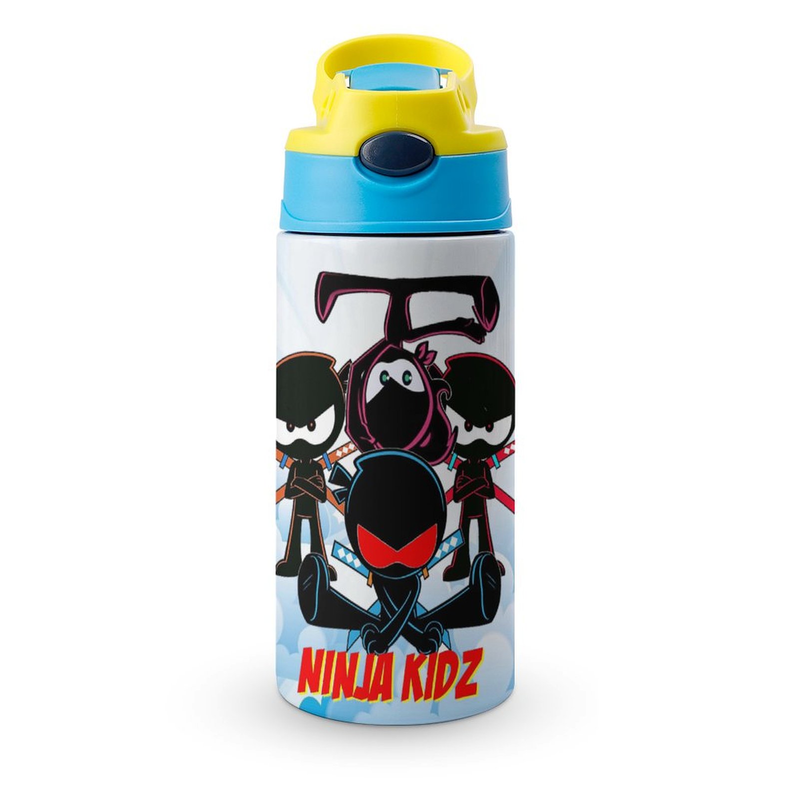 Ninja TV Kidz Insulated Stainless Steel Water Bottle with Straw Vacuum ...