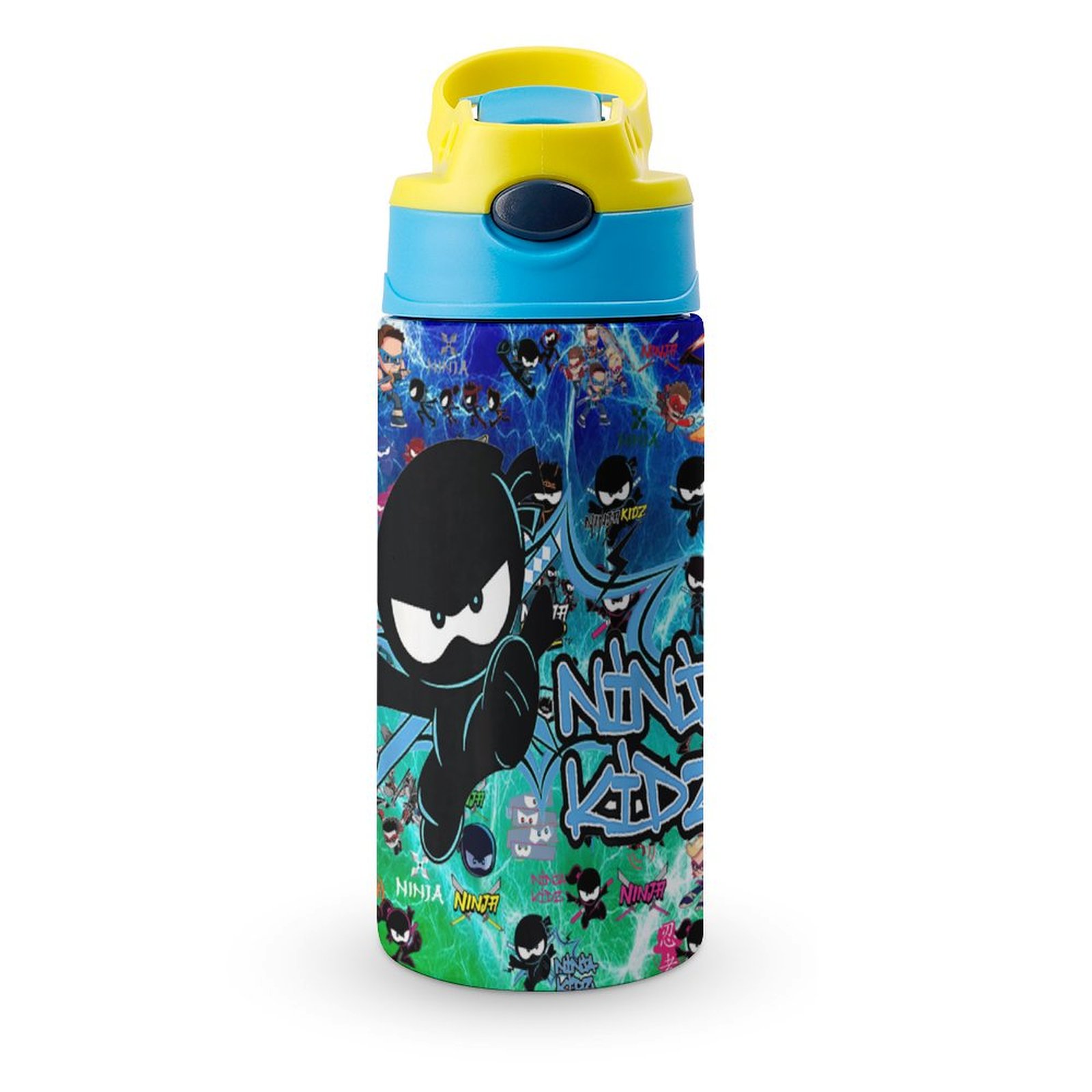Ninja TV Kidz Insulated Stainless Steel Water Bottle with Straw Vacuum ...
